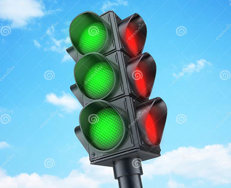Abstract Traffic Lights Green Stock Illustration - Illustration of stop ...