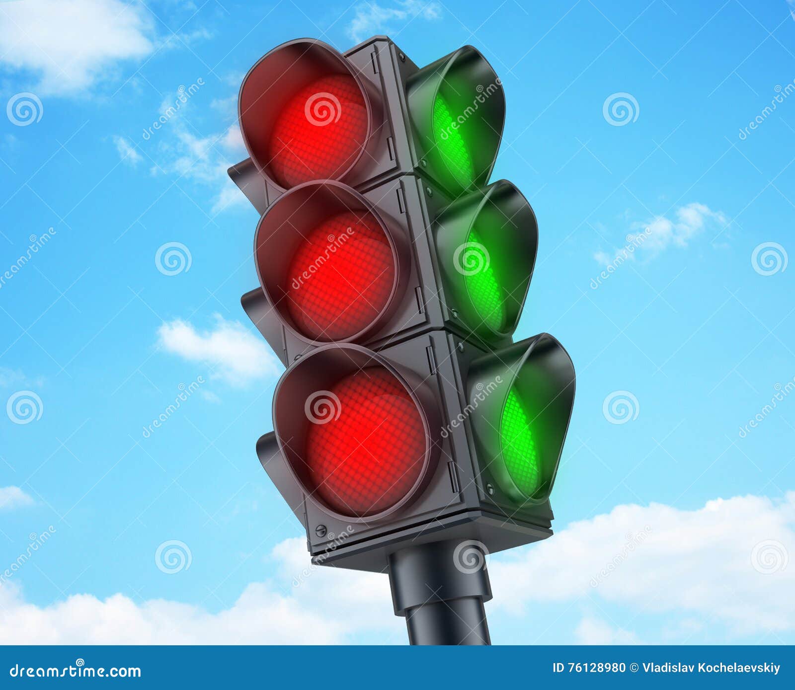 Abstract Traffic Lights Red Stock Illustration - Illustration of sign ...
