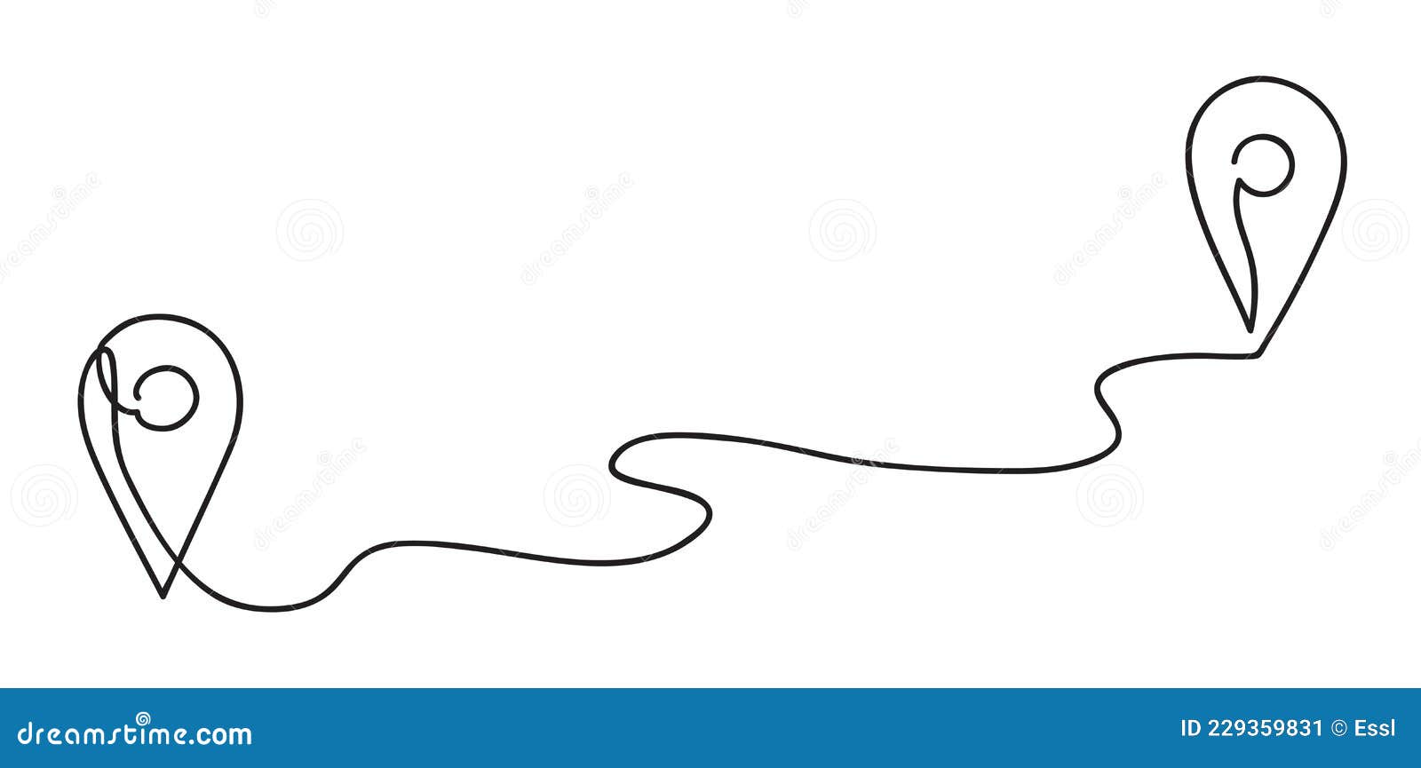 Abstract Traffic Route between Two Points on Map Stock Vector ...