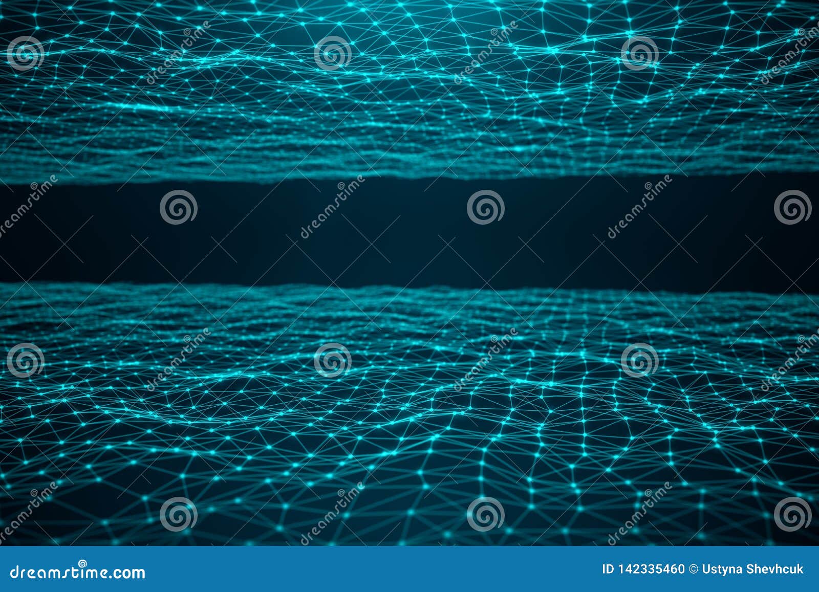 Abstract Transfer Big Technology. Digital Landscape with Global ...
