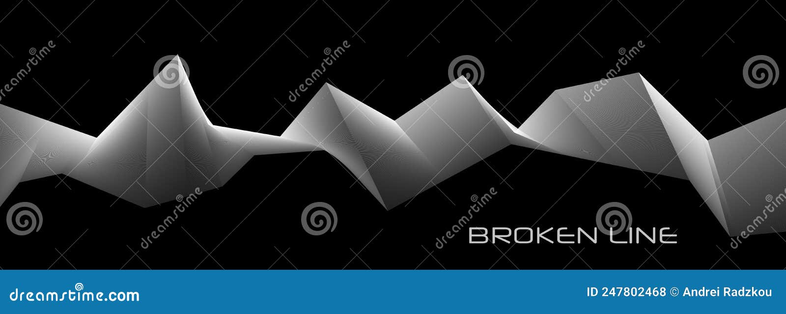Abstract Translucent Broken Line on Black Background. Vector Graphics ...