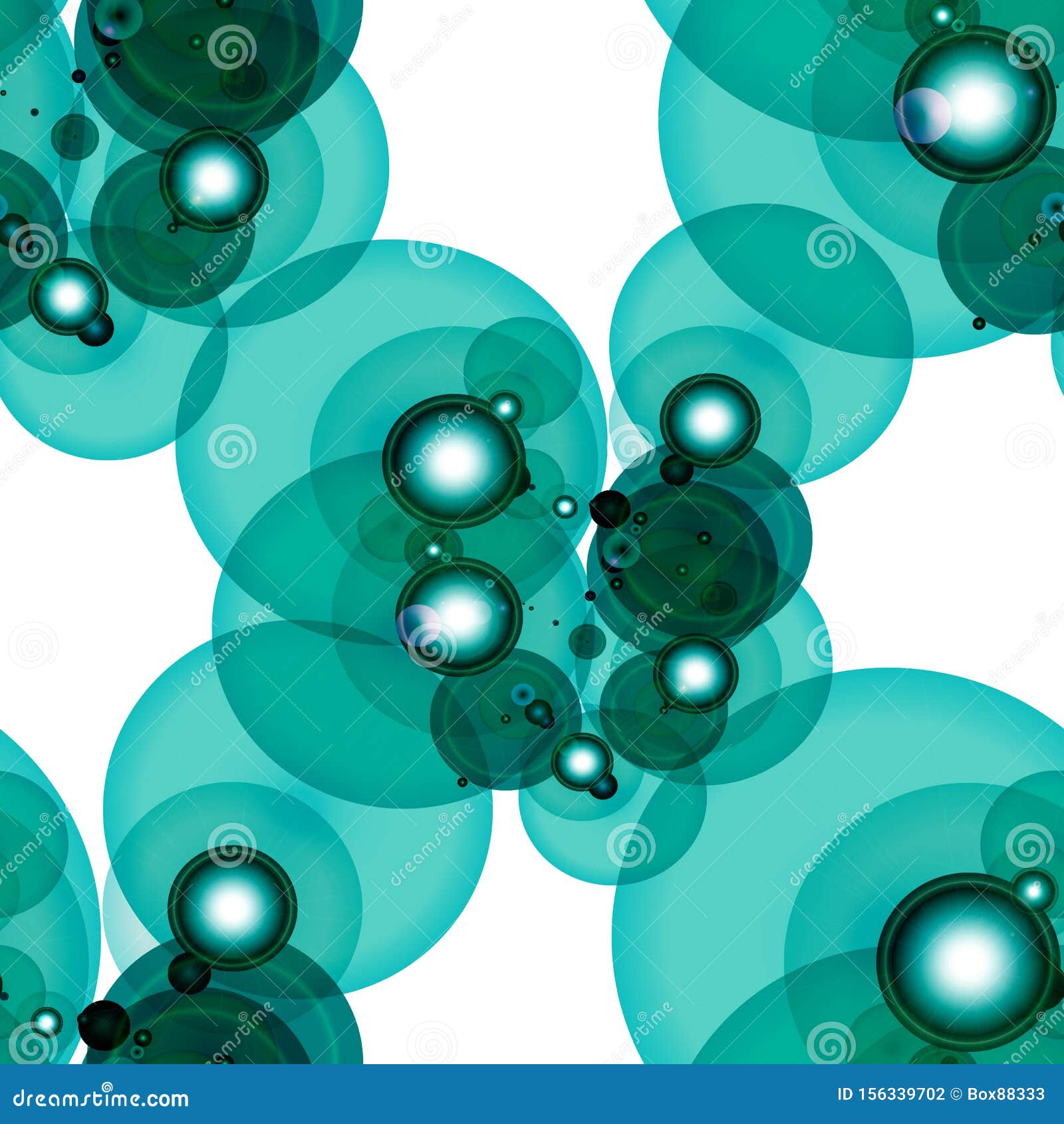 Abstract Translucent Circles and Dots Seamless Pattern. Different ...