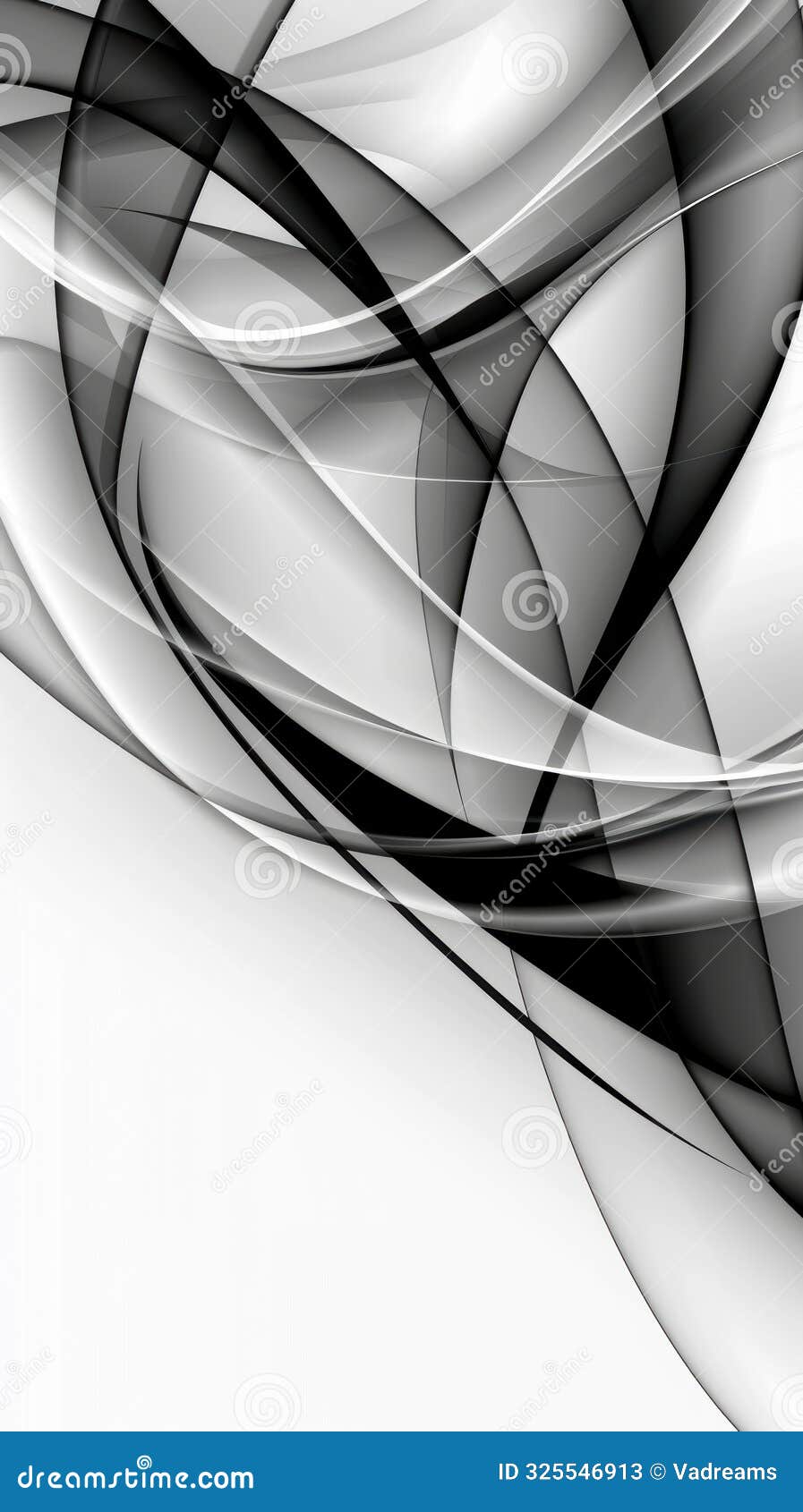 Abstract Transparent Black Curved Lines on White Background Stock Image ...