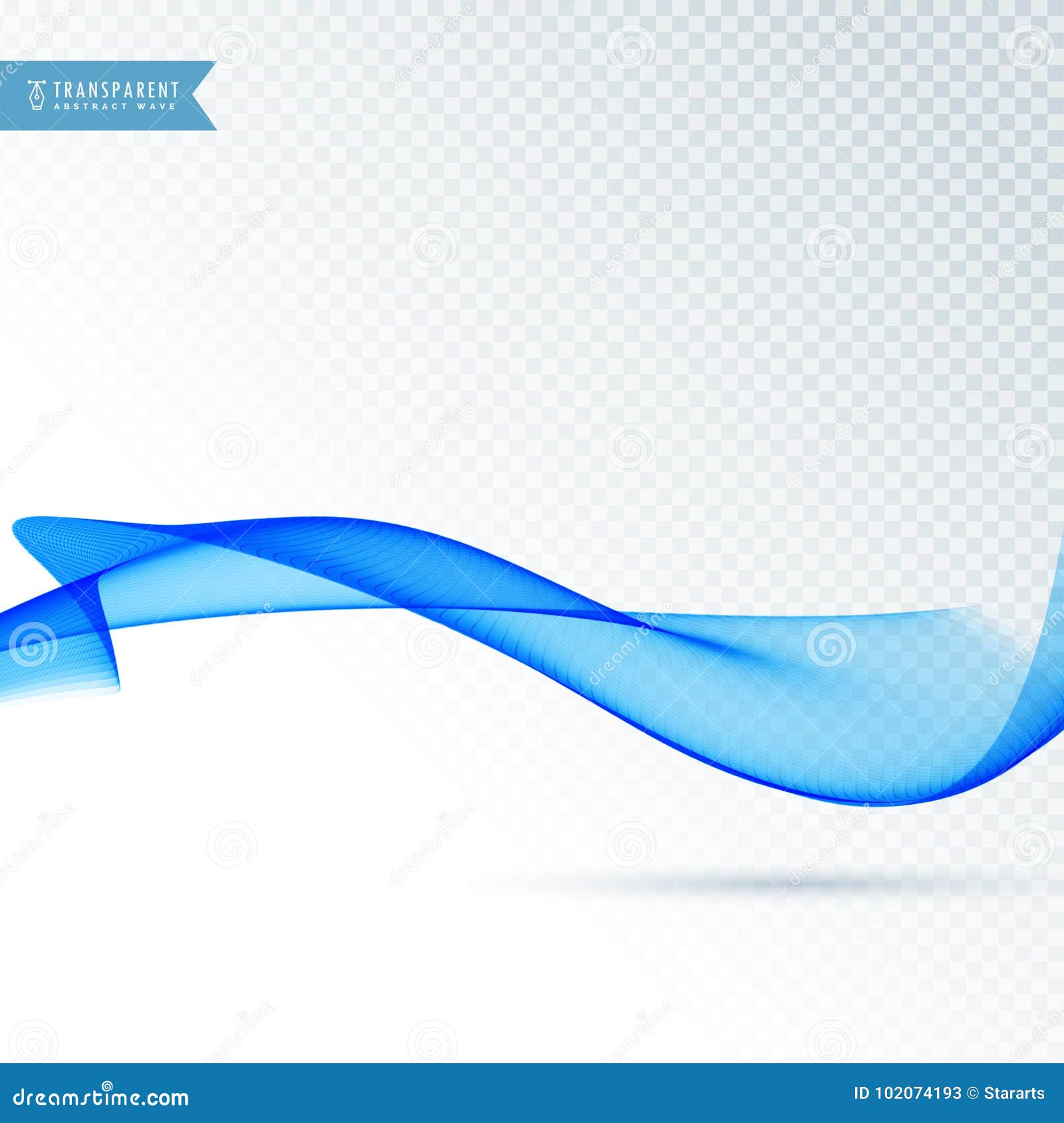 Abstract Transparent Blue Vector Wave Background Stock Vector ...