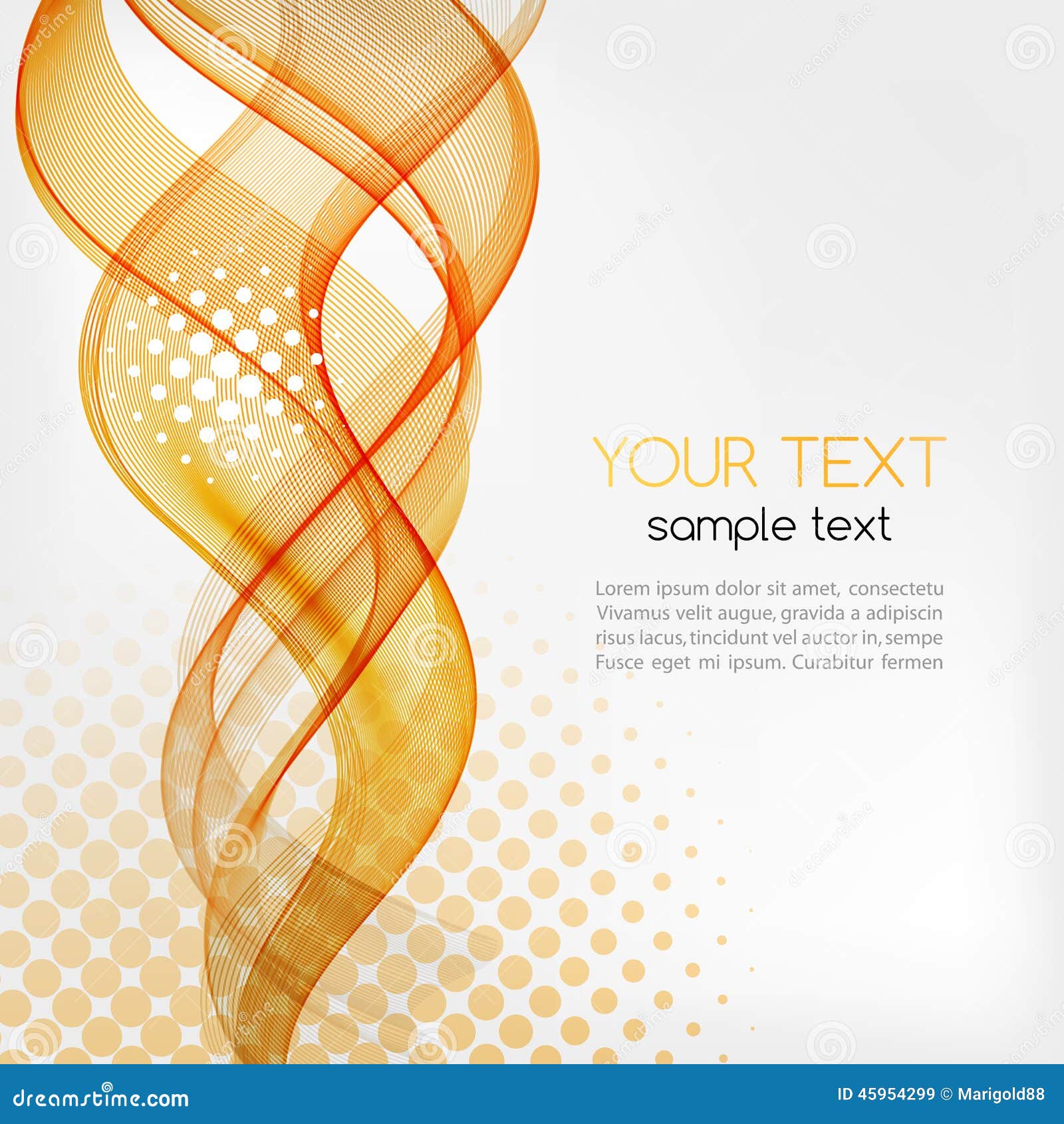 Abstract Transparent Orange Wave Background Stock Vector - Illustration ...