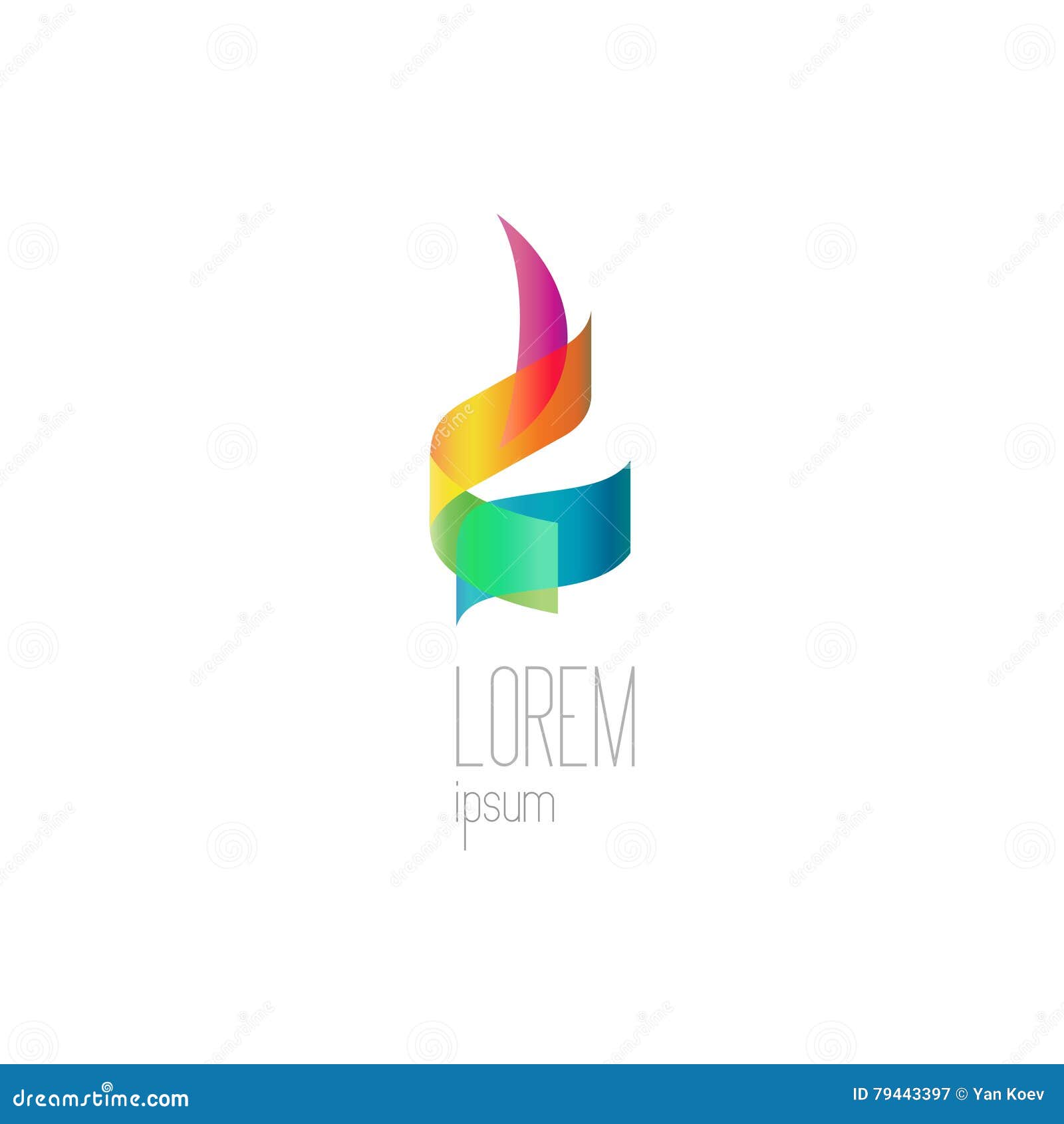 Abstract Transparent Ribbons Logo Design Template Stock Vector ...