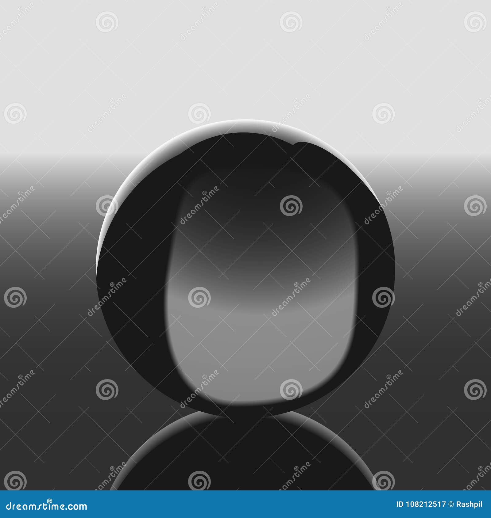 Abstract Transparent Sphere on a Mirror Surface Stock Illustration ...