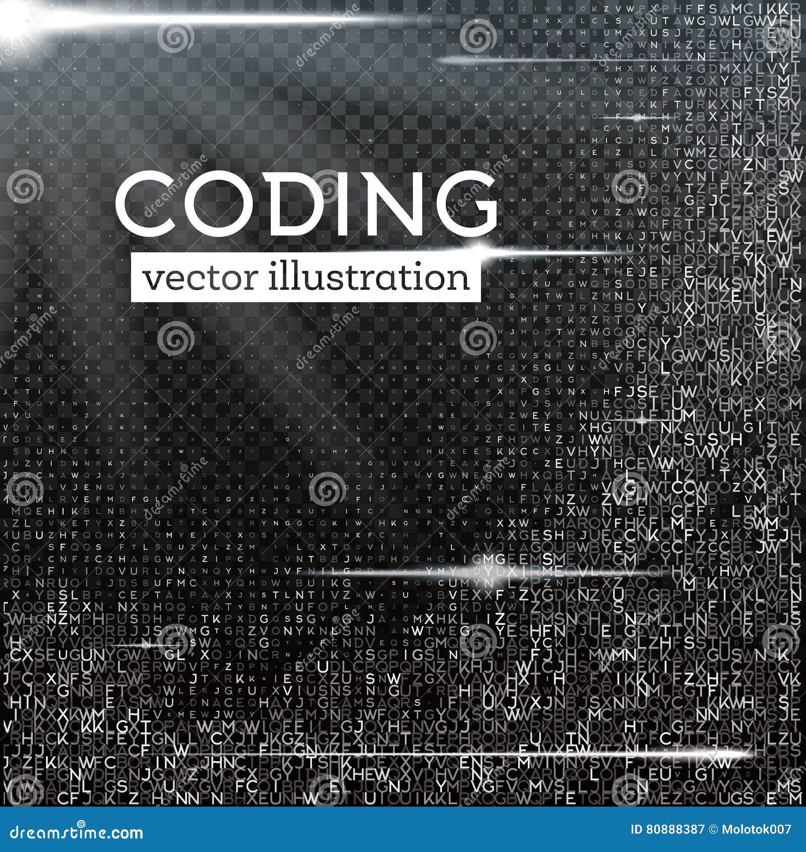 Abstract Transparent Technology Background with Different Letter Stock ...