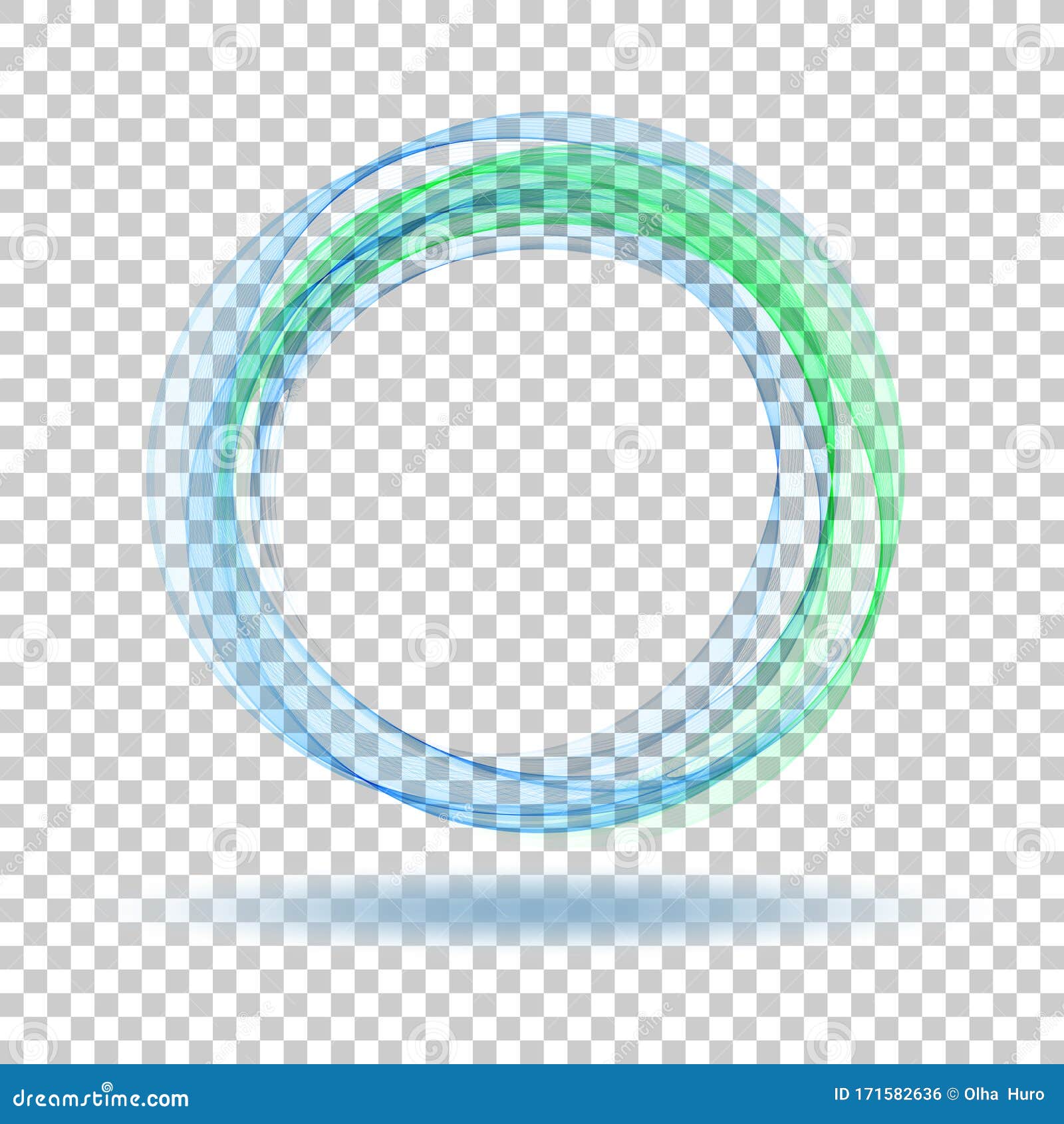 Abstract Transparent Vector Waves in the Shape of a Circle. Stock ...