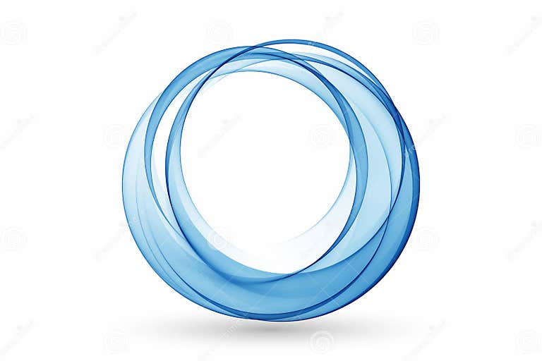 Abstract Transparent Waves in the Shape of a Circle. Blue Circle Border ...