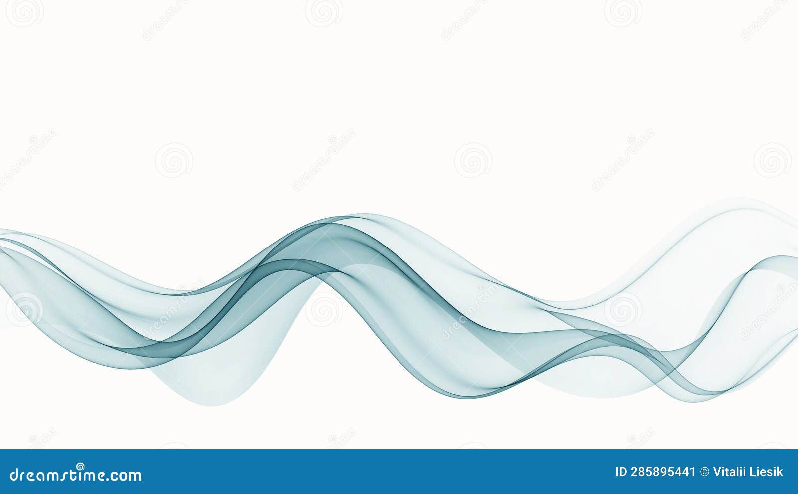 Abstract Transparent Wavy Flow of Smoky Mint Wave. Stock Illustration ...