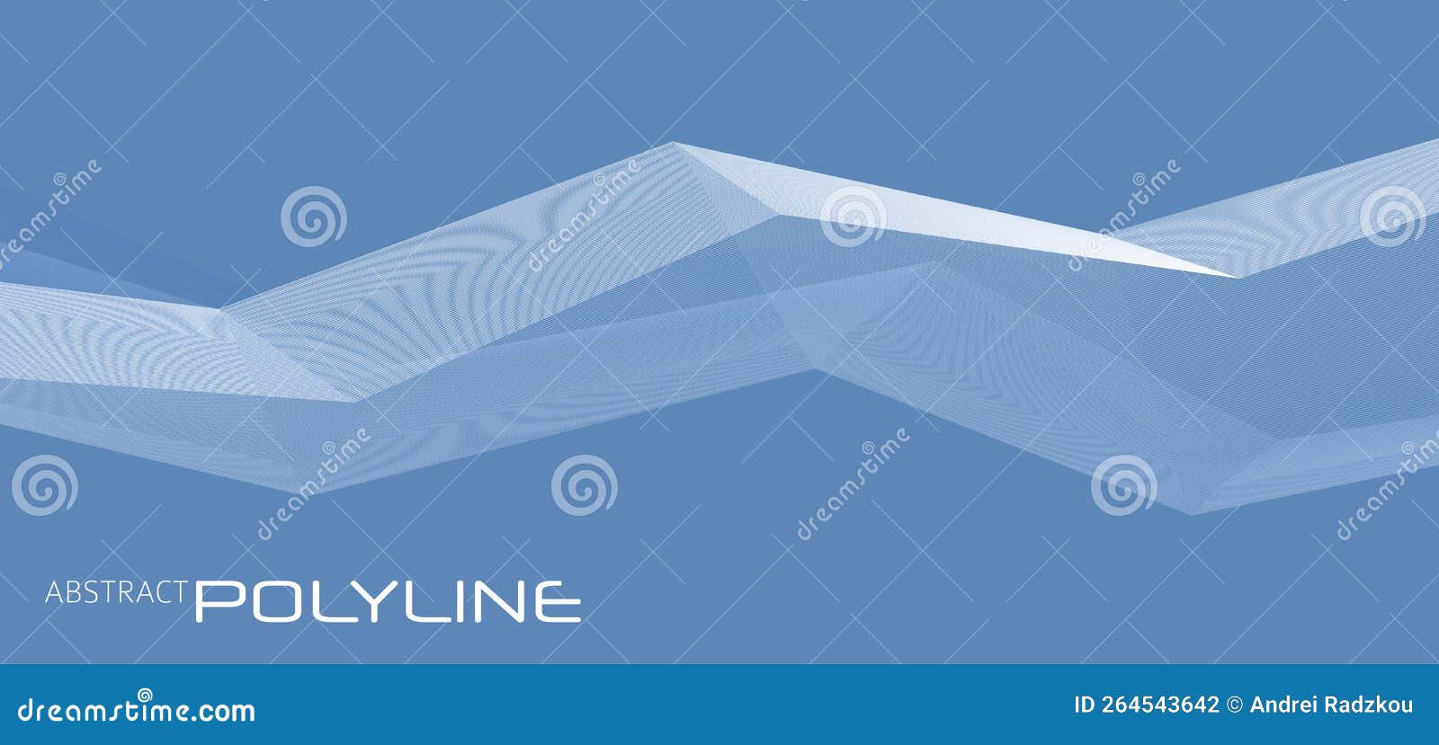 Abstract Transparent White Broken Polyline on Blue. Vector Graphics ...