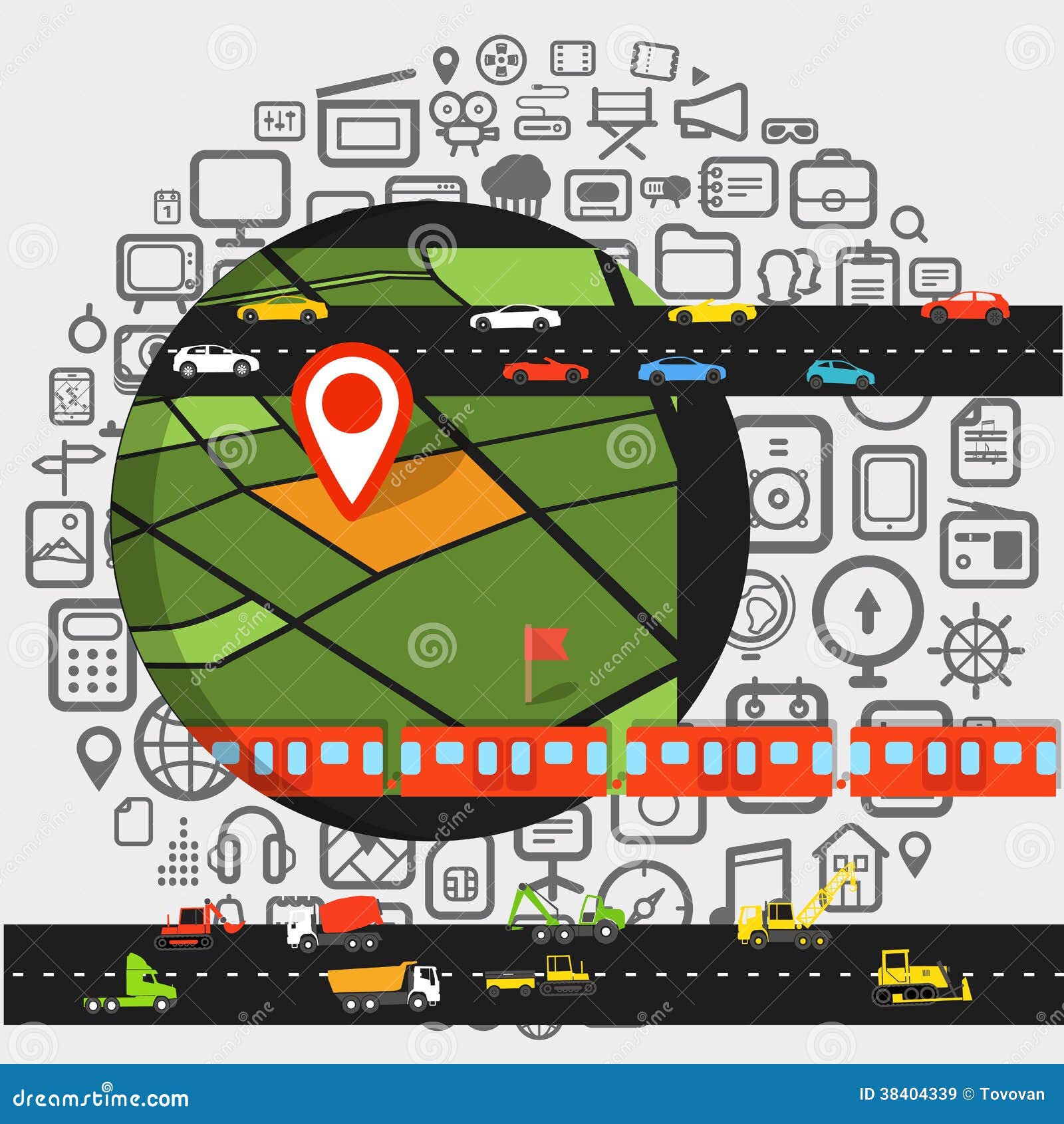 Abstract Transportation Scheme. Stock Vector - Illustration of sign ...