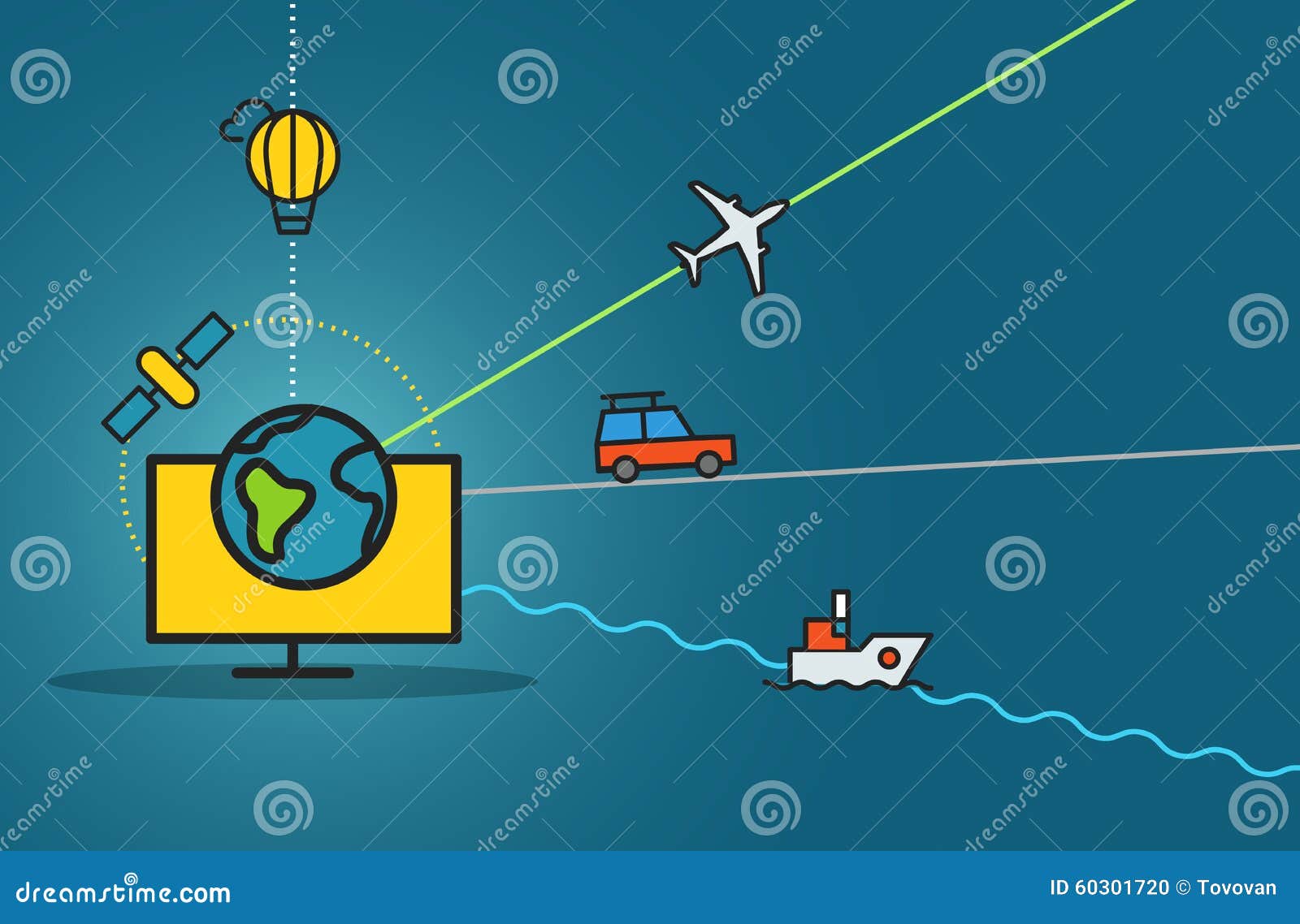 Abstract Transportation Scheme. Flat Design Stock Vector - Illustration ...