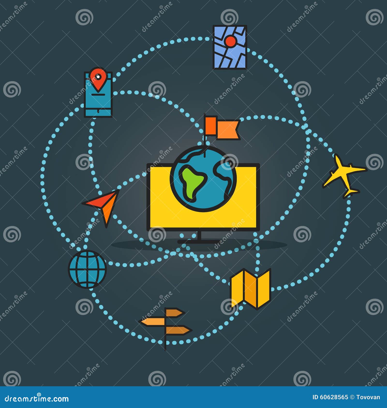 Abstract Transportation Scheme. Flat Design Stock Vector - Illustration ...
