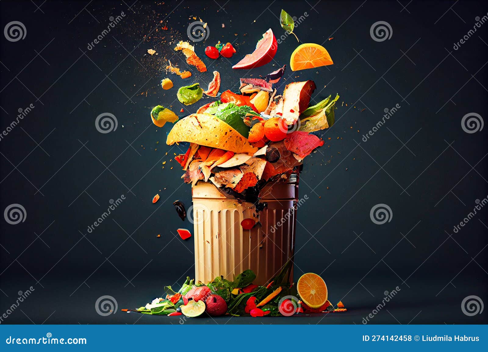 Abstract Trash Can with Trash. Generative AI, Generative, AI Stock ...