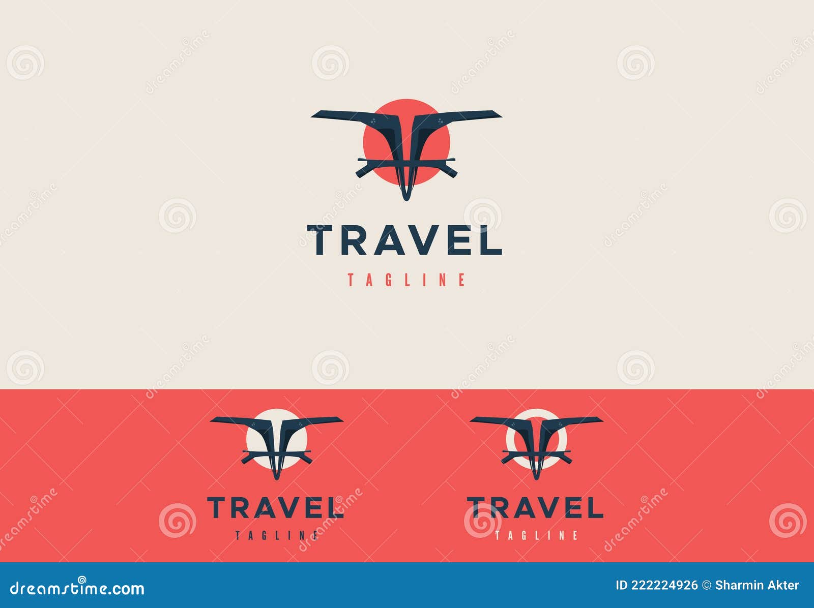 Abstract Travel Logo on a Red Circle - Stock Vector Stock Vector ...