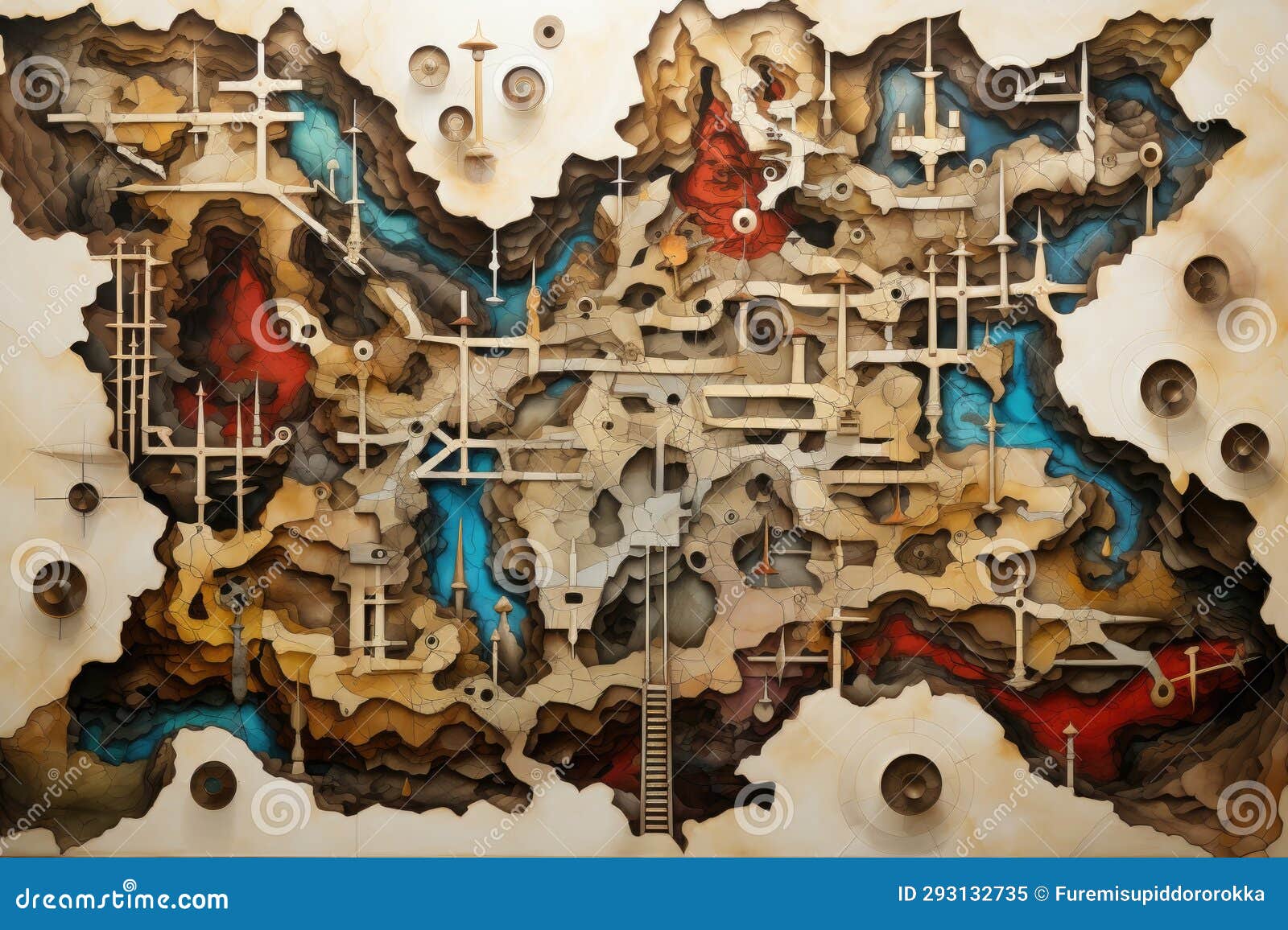 Abstract Treasure Map Abstract Map Background Retro Style Stock ...