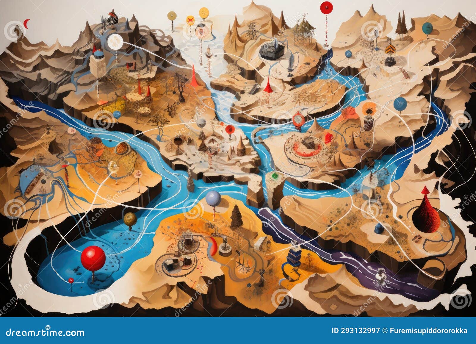 Abstract Treasure Map Abstract Map Background Retro Style Stock ...