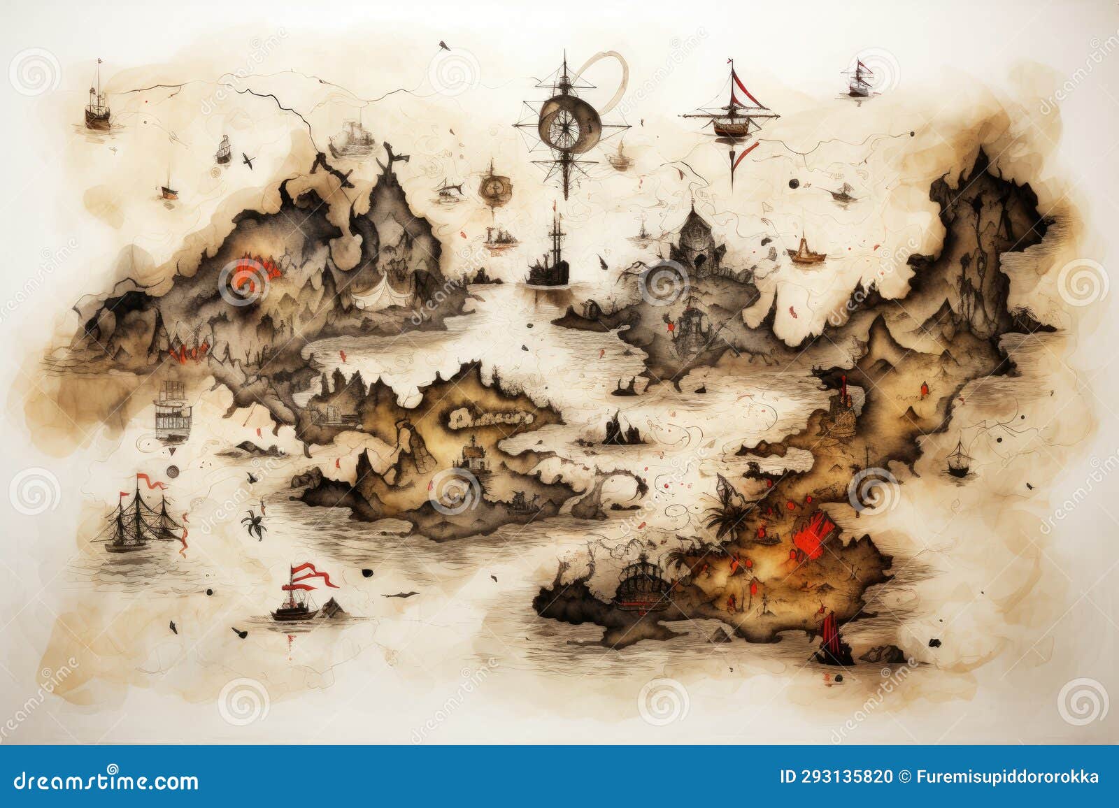 Abstract Treasure Map Abstract Map Background Retro Style Stock ...