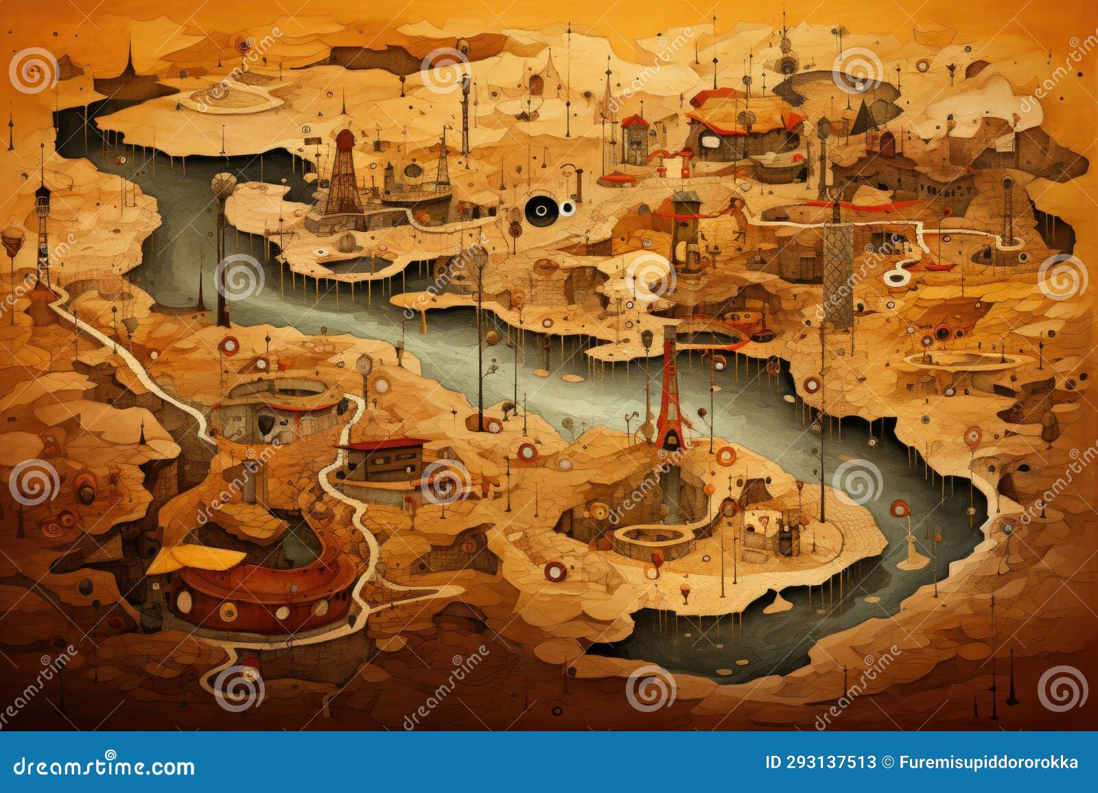 Abstract Treasure Map Abstract Map Background Retro Style Stock ...