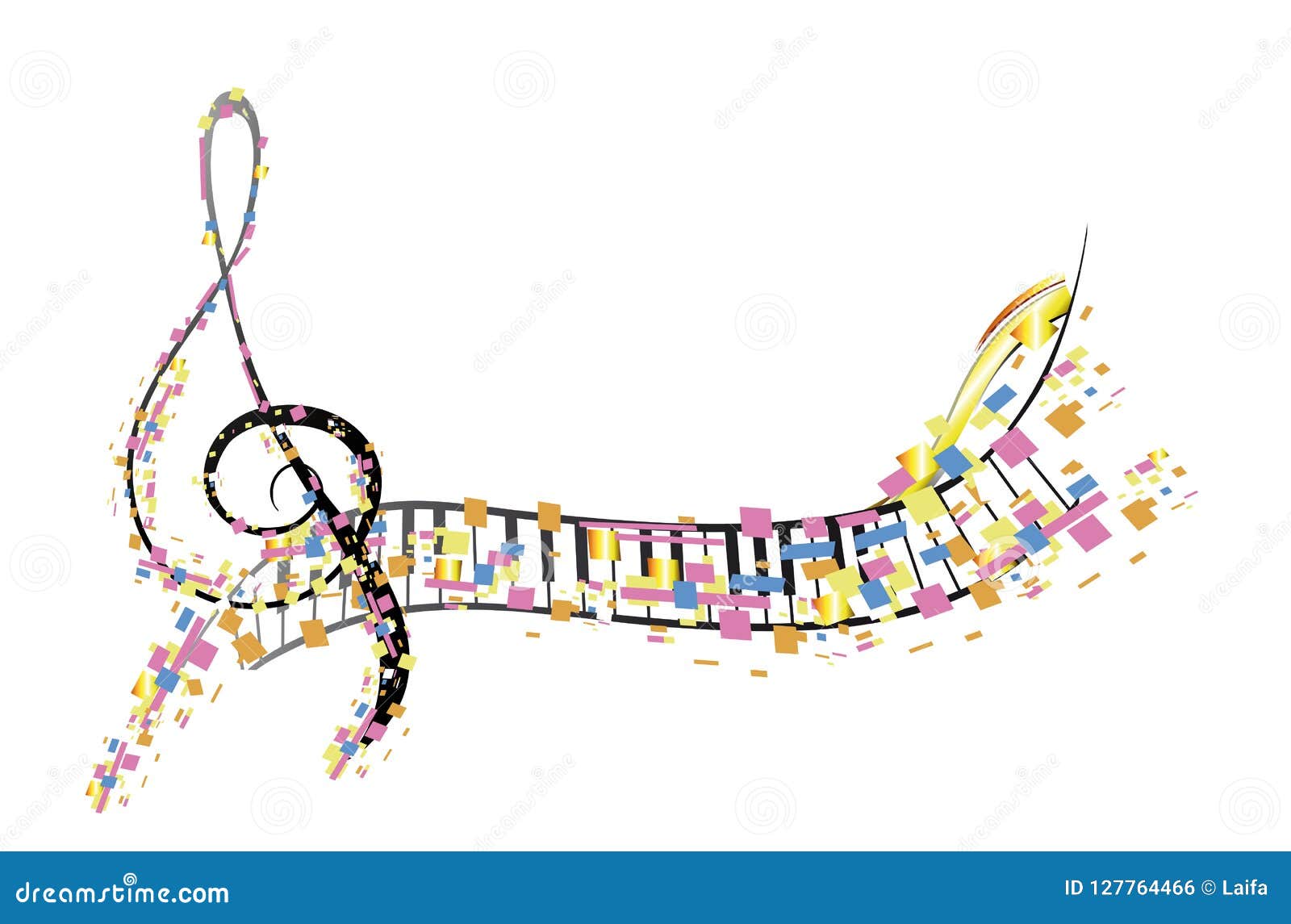 Abstract Treble Clef Decorated with Colorful Mosaic. Stock Vector ...
