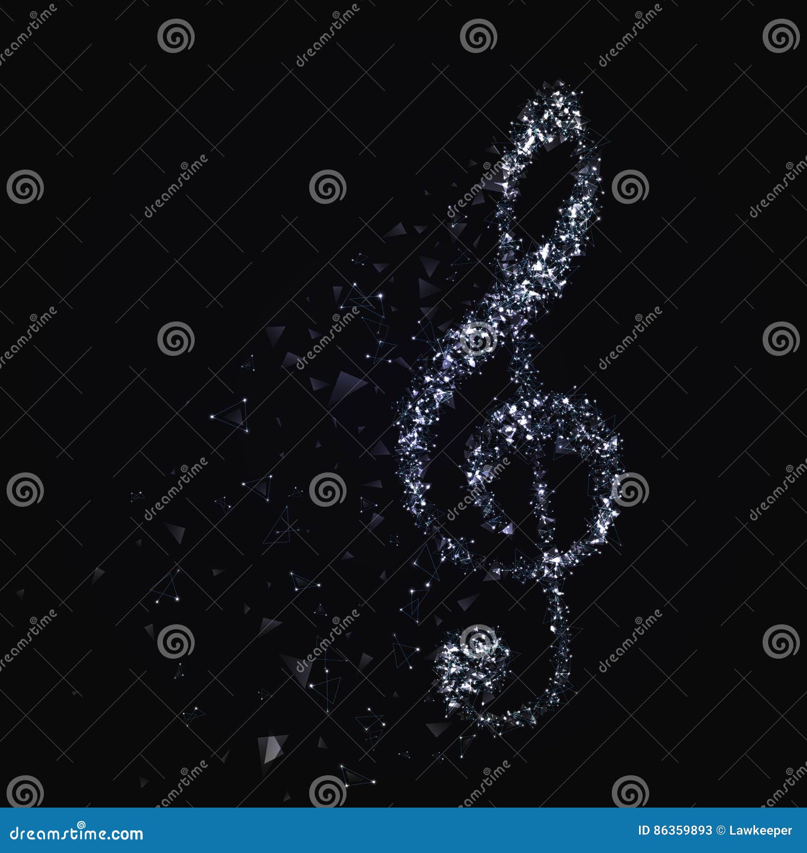 Abstract Treble Clef Made of Polygons Stock Vector - Illustration of ...