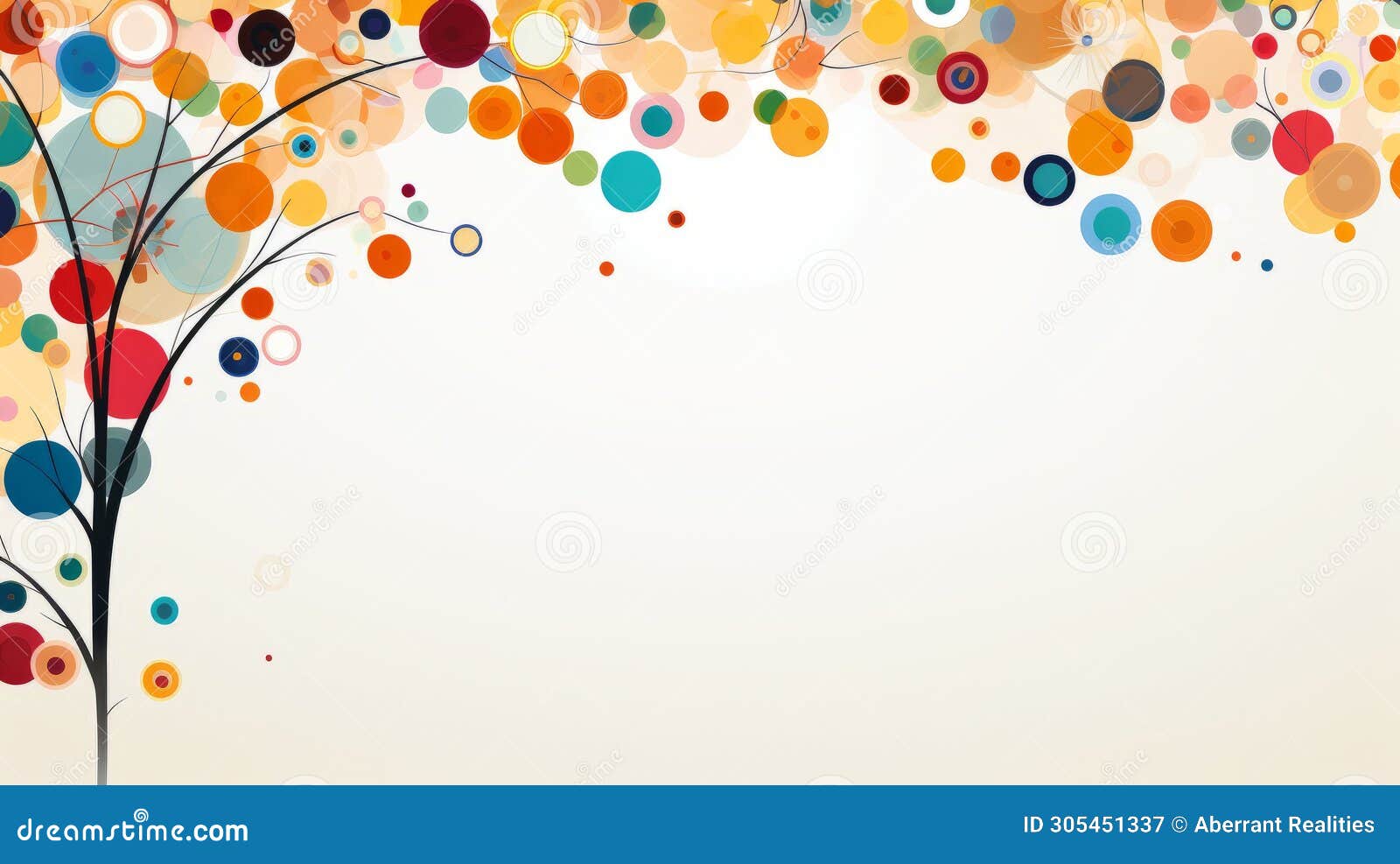 Abstract Tree Background with Colorful Circles Vector Illustration ...