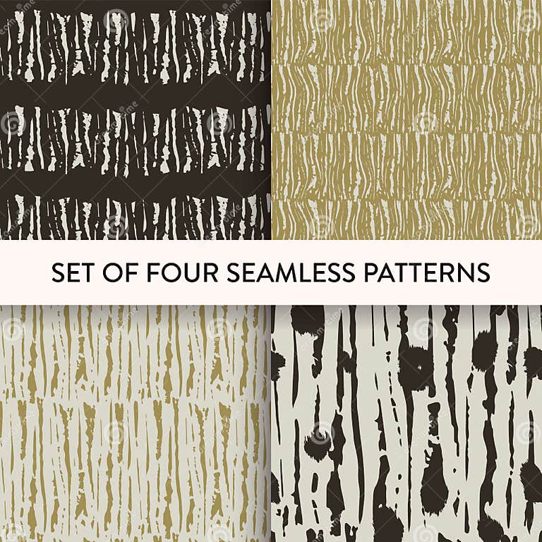 Abstract Tree Bark Repeat Pattern Collection. Stock Vector ...