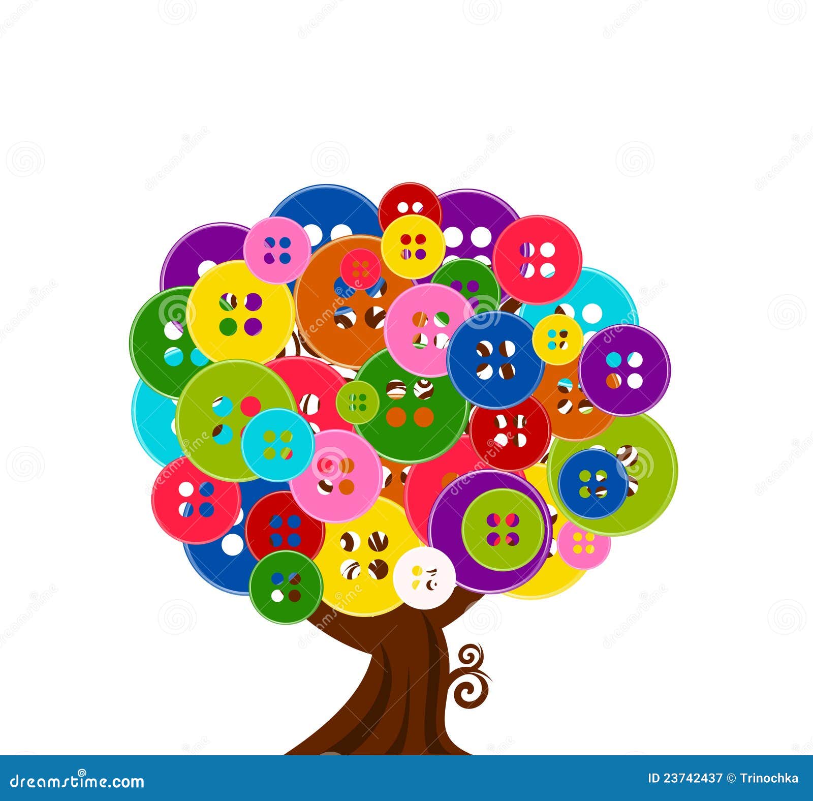 Abstract tree with buttons stock vector. Illustration of painting ...