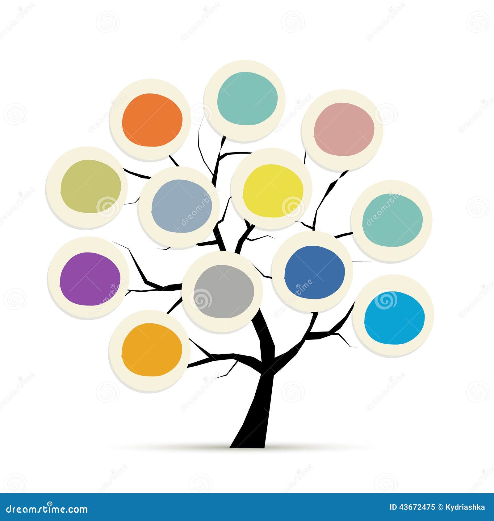 Abstract Tree with Circle Frames for Your Design Stock Vector ...