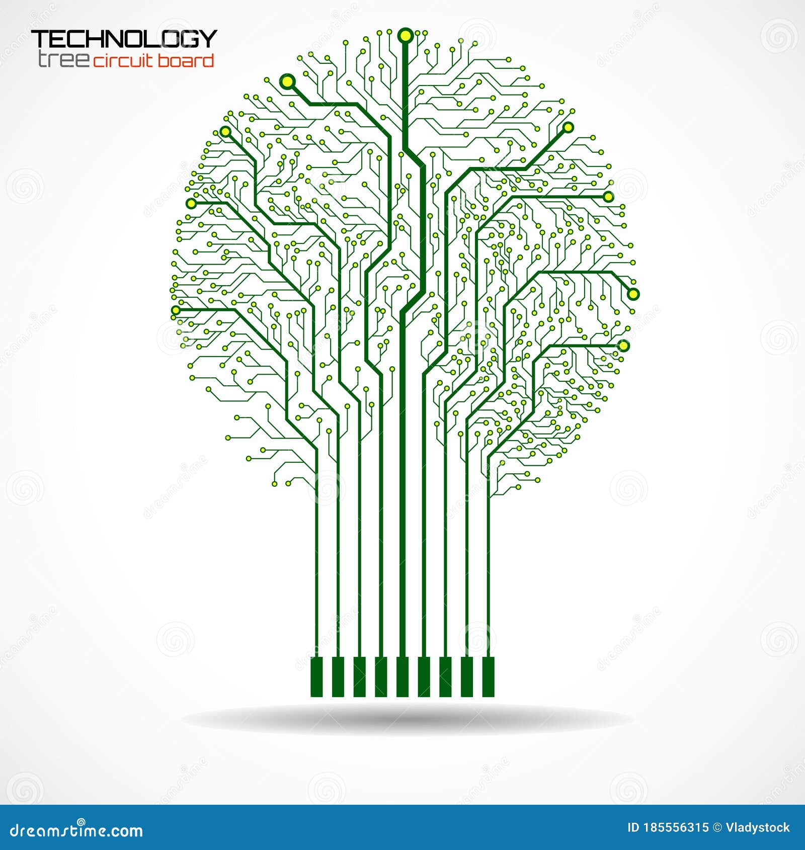 Abstract Tree of Circuit Board on White Background, Technology ... Abstract Tree of Circuit Board on White Background, Technology ...