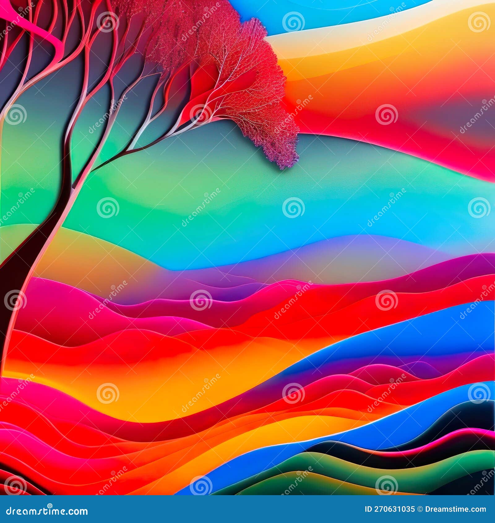 Abstract tree color stock illustration. Illustration of yellow - 270631035