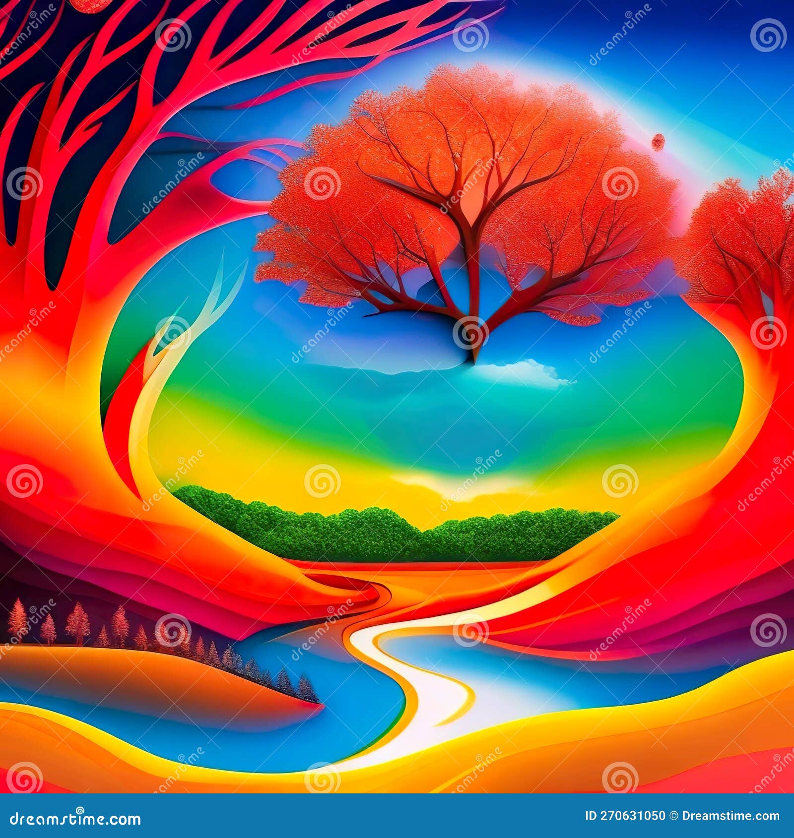 Abstract Tree Color stock illustration. Illustration of petal - 270631050