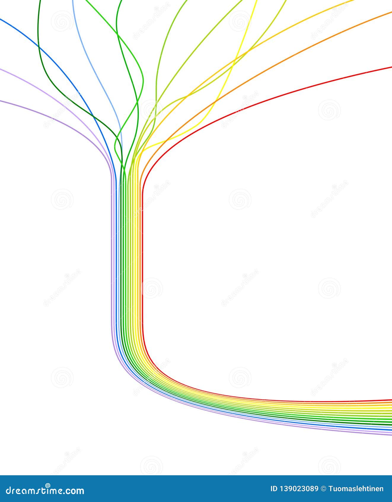 Abstract Tree of Colorful Lines Stock Illustration - Illustration of ...