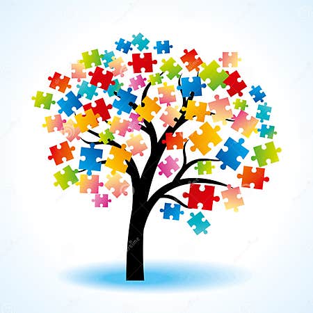 Abstract Tree Colorful Puzzle Stock Vector - Illustration of creativity ...