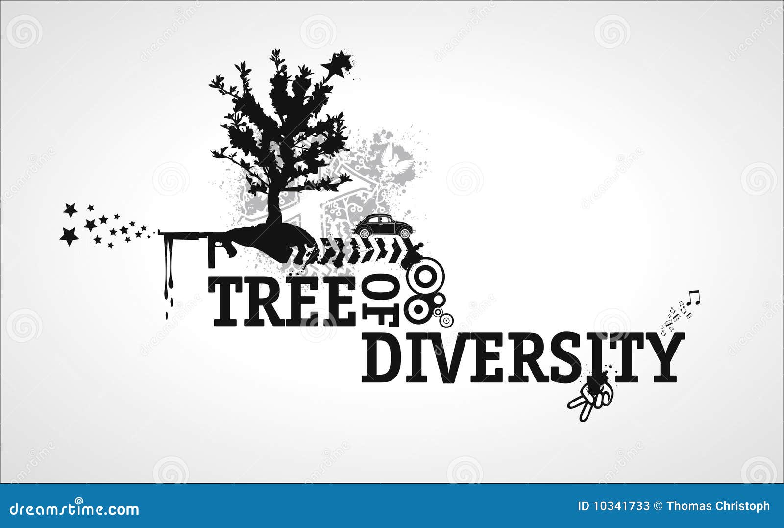 Abstract tree of diversity stock illustration. Illustration of text ...