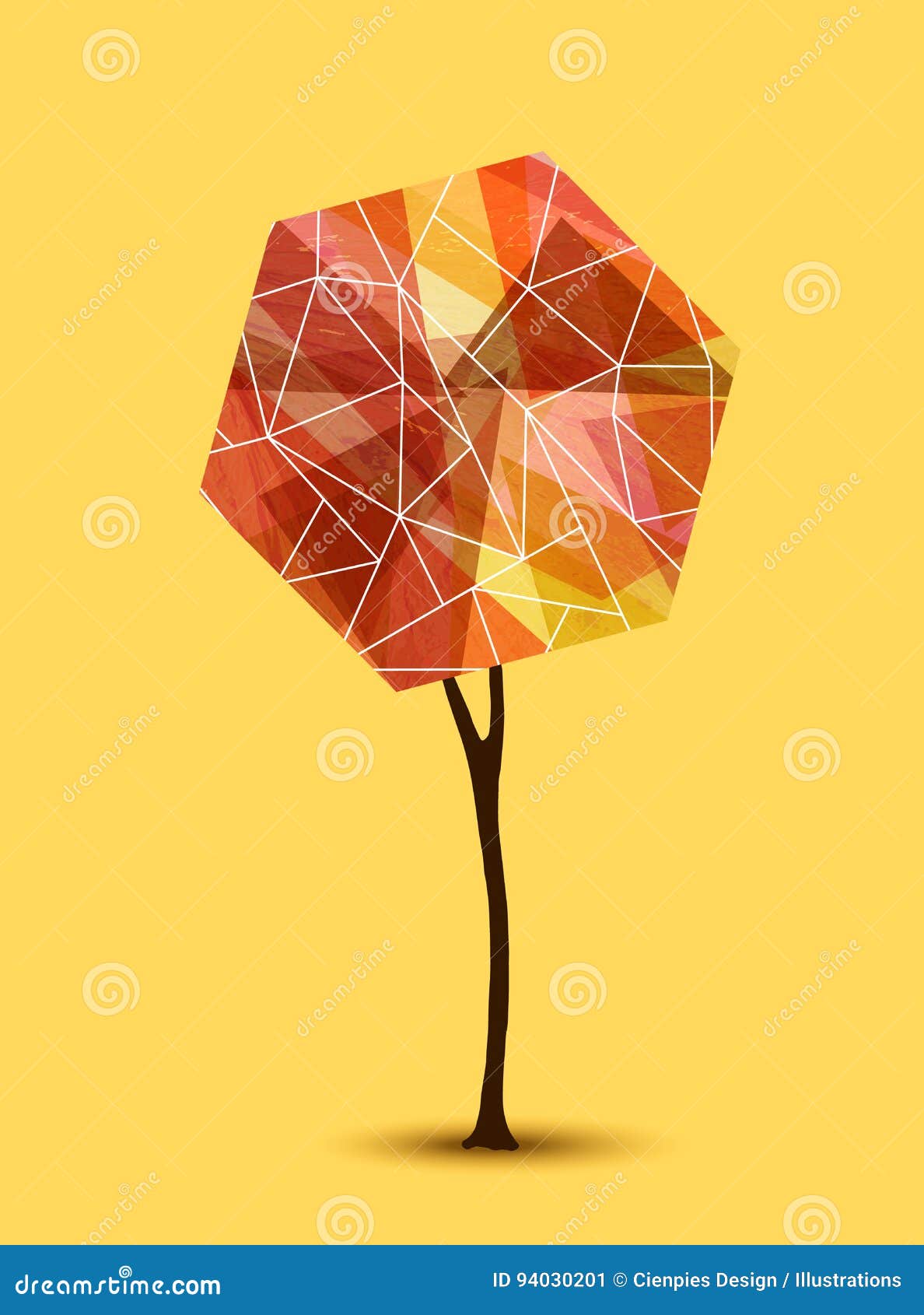Abstract Tree Geometric Illustration Design Stock Vector - Illustration ...