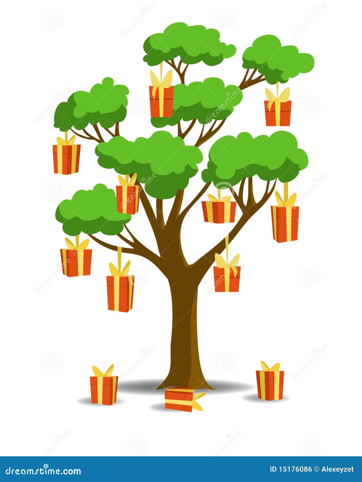 Abstract Tree with Gift Box on it Stock Vector - Illustration of ...