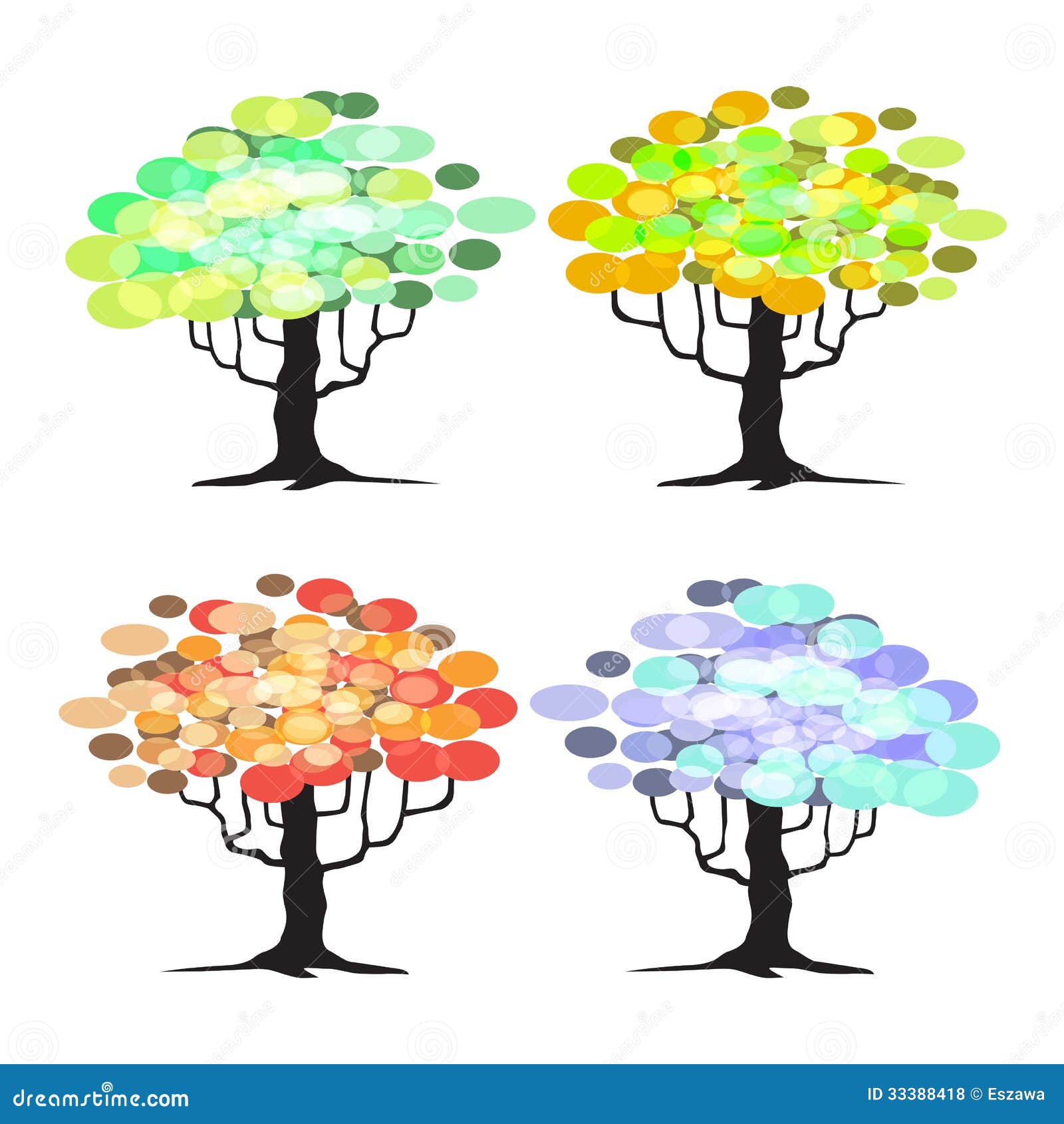 Abstract Tree - Graphic Elements - Four Seasons Stock Vector ...