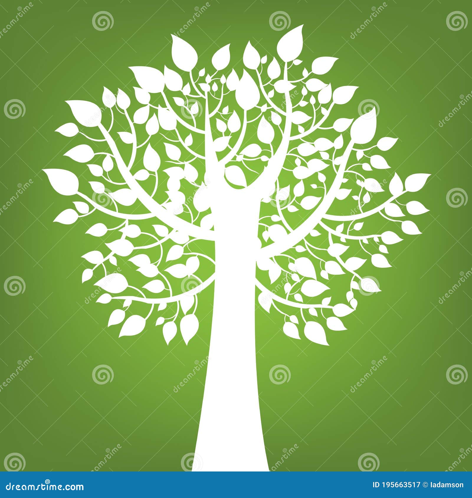 Abstract Tree on Green Background Stock Vector - Illustration of modern ...