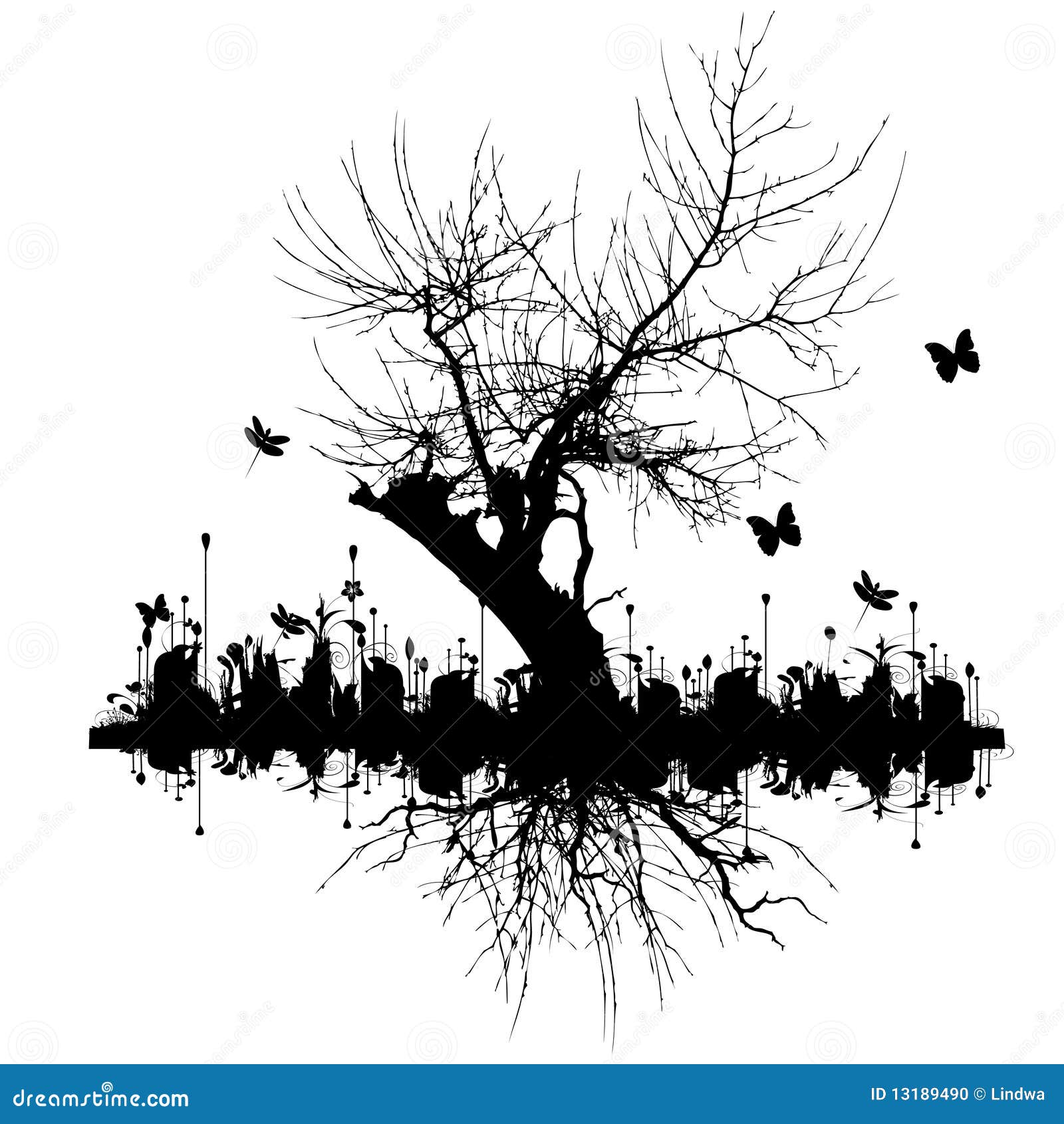 Abstract Tree Grunge Background Stock Vector - Illustration of branch ...