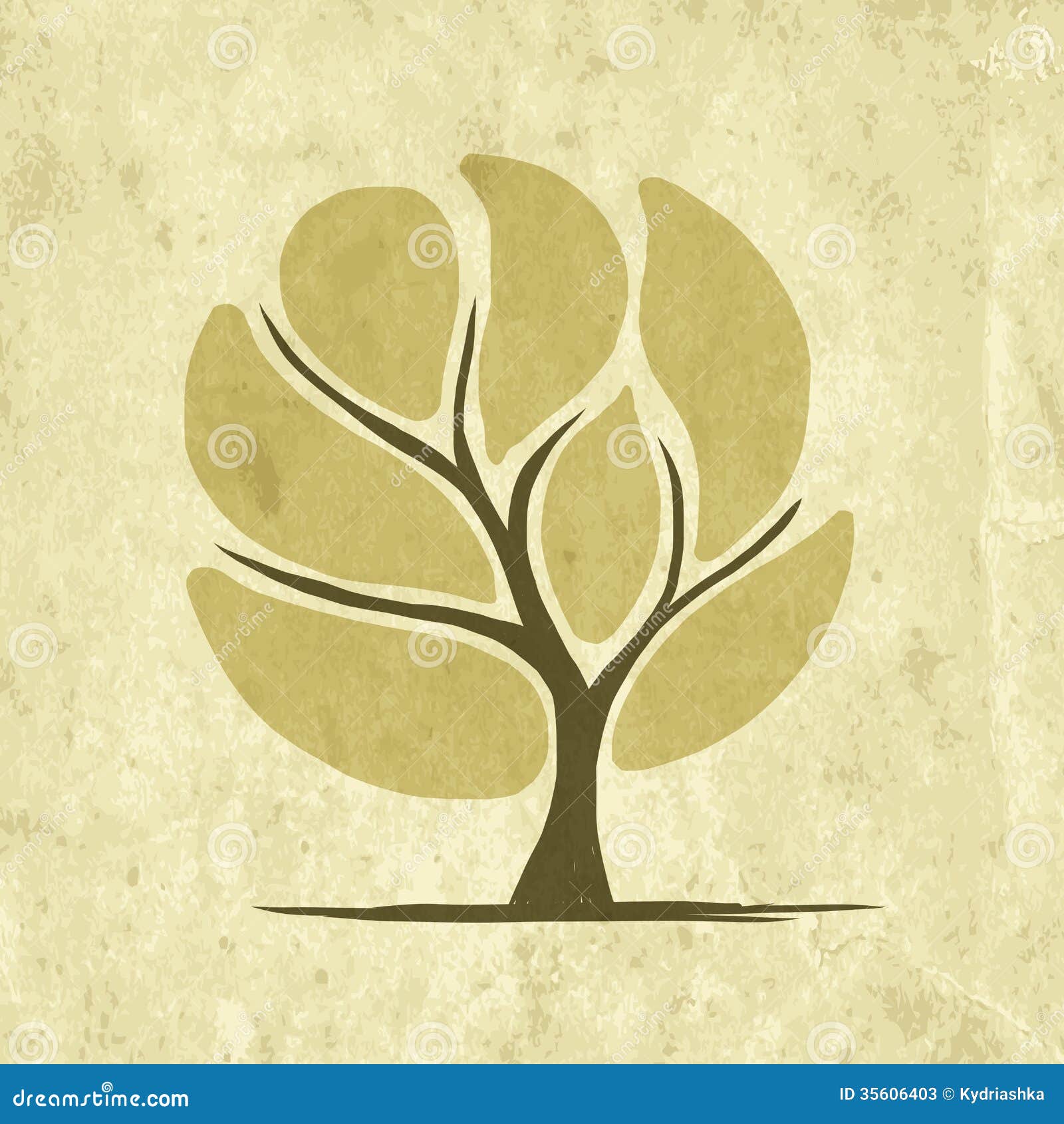 Abstract Tree on Grunge Paper for Your Design Stock Vector ...