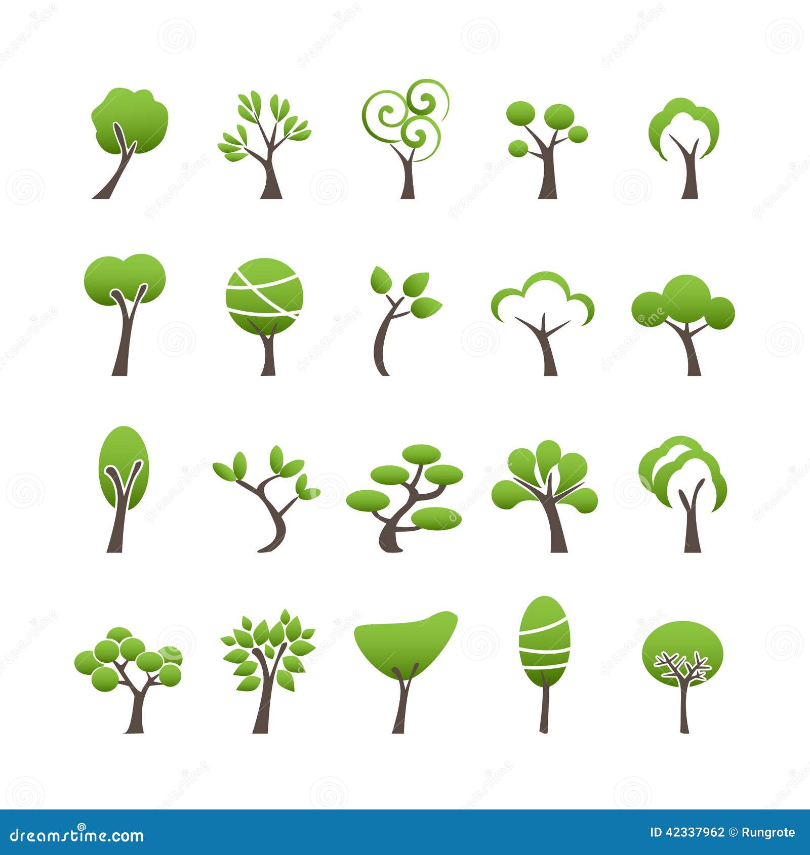 Abstract Tree Icon Set, Vector Eps10 Stock Vector - Illustration of ...