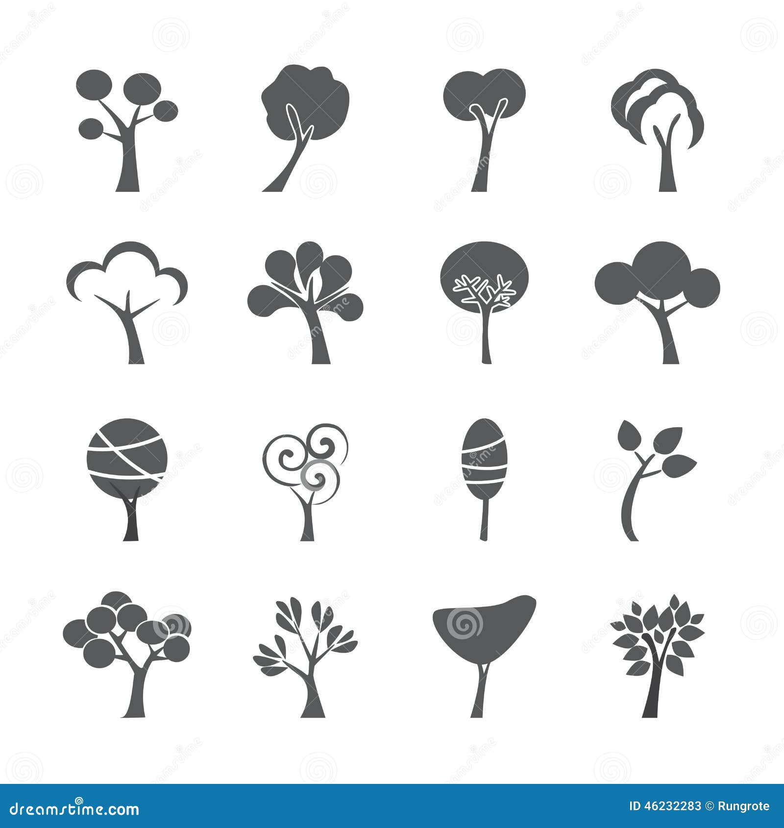 Abstract Tree Icon Set, Vector Eps10 Stock Vector - Illustration of ...