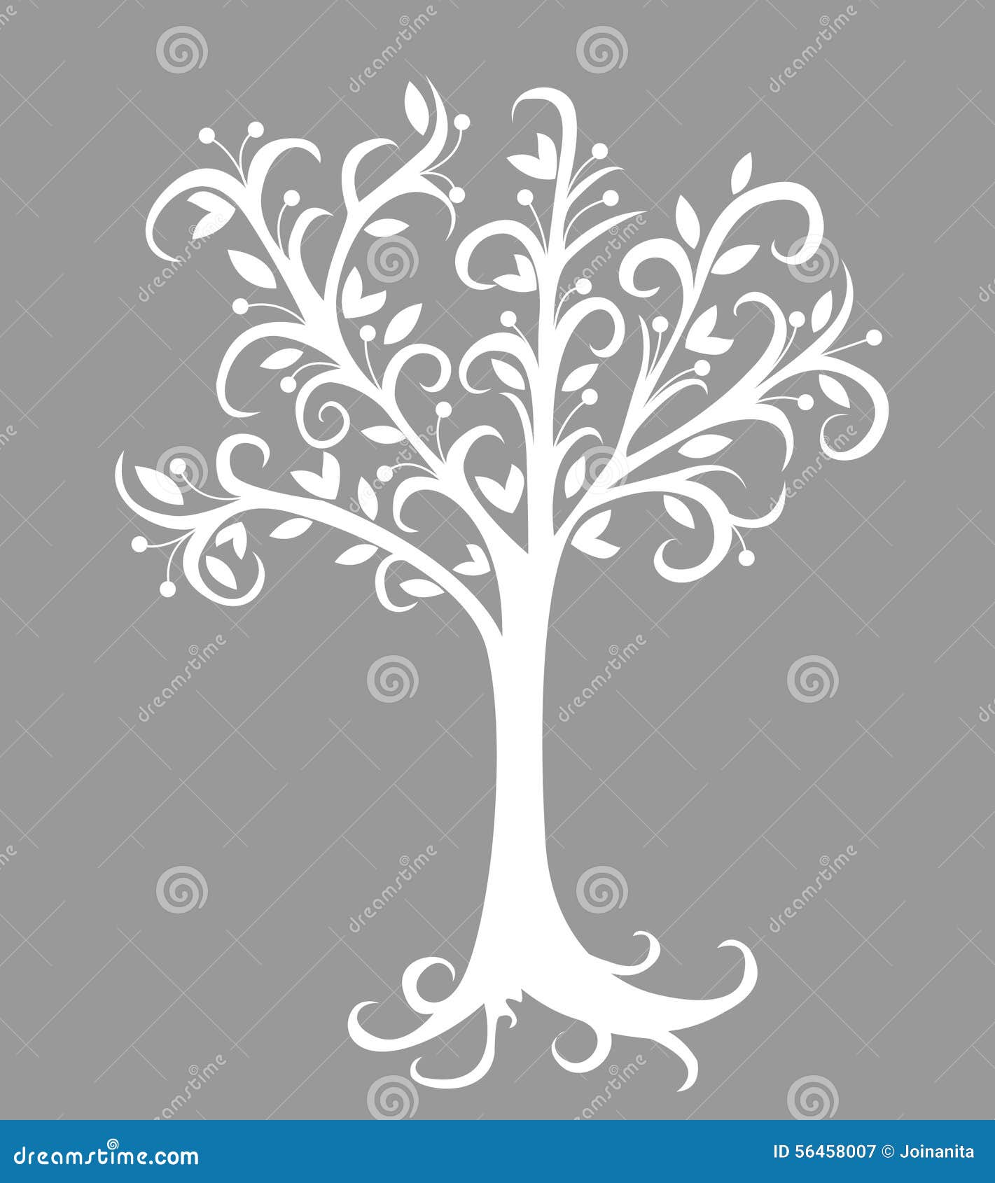 Abstract Tree Illustration on Grey Stock Vector - Illustration of ...
