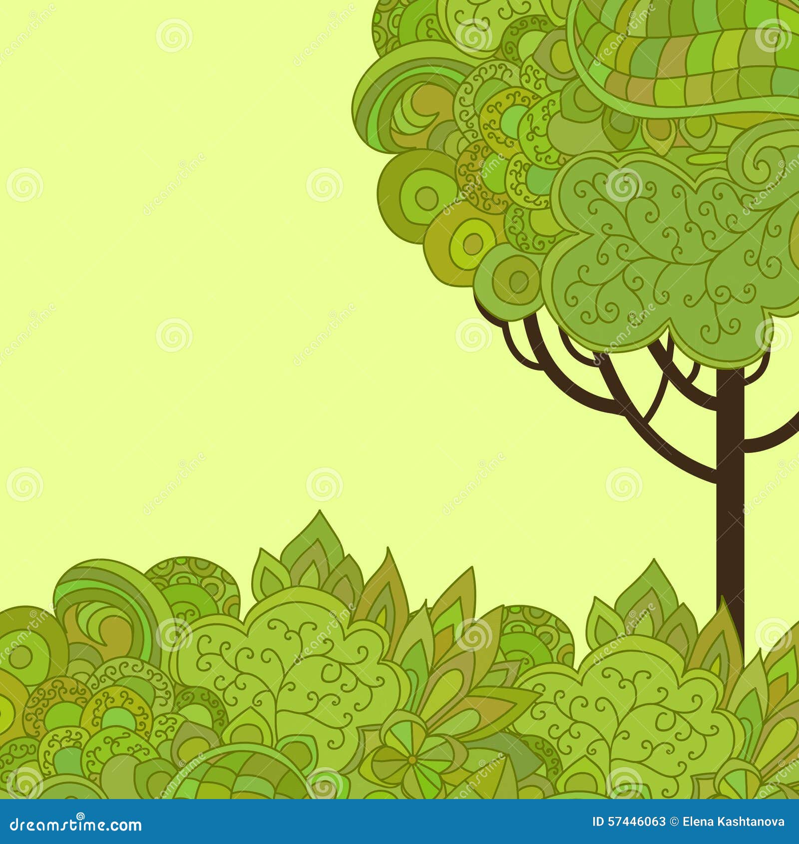 Abstract Tree Illustration. Stock Vector - Illustration of curled ...