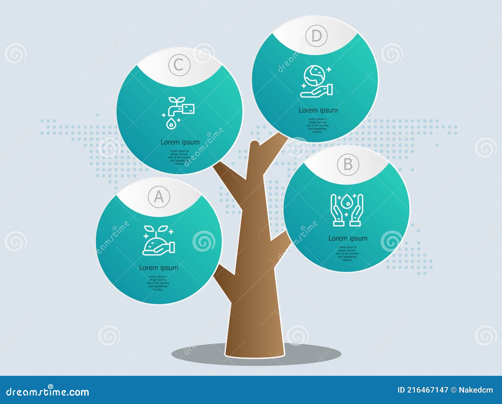 Abstract Tree Infographics Element Template with Environment Friendly ...