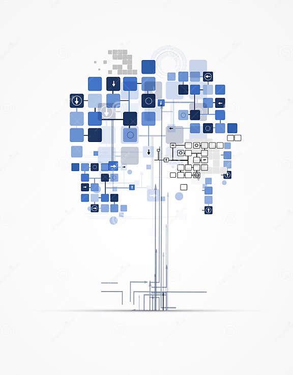 Abstract Tree Internet Computer Technology Business Solution Stock ...