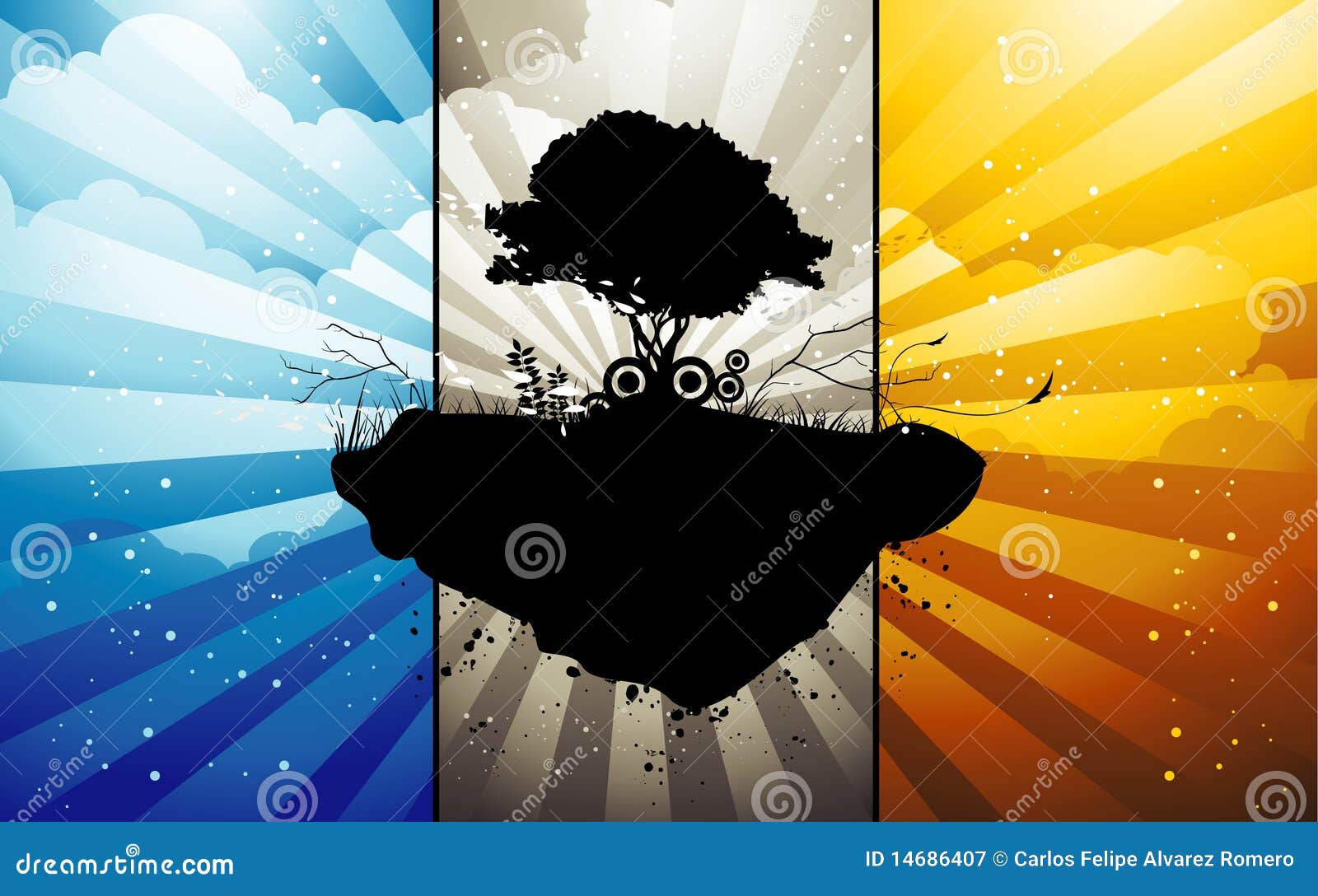 Abstract tree island stock vector. Illustration of vector - 14686407